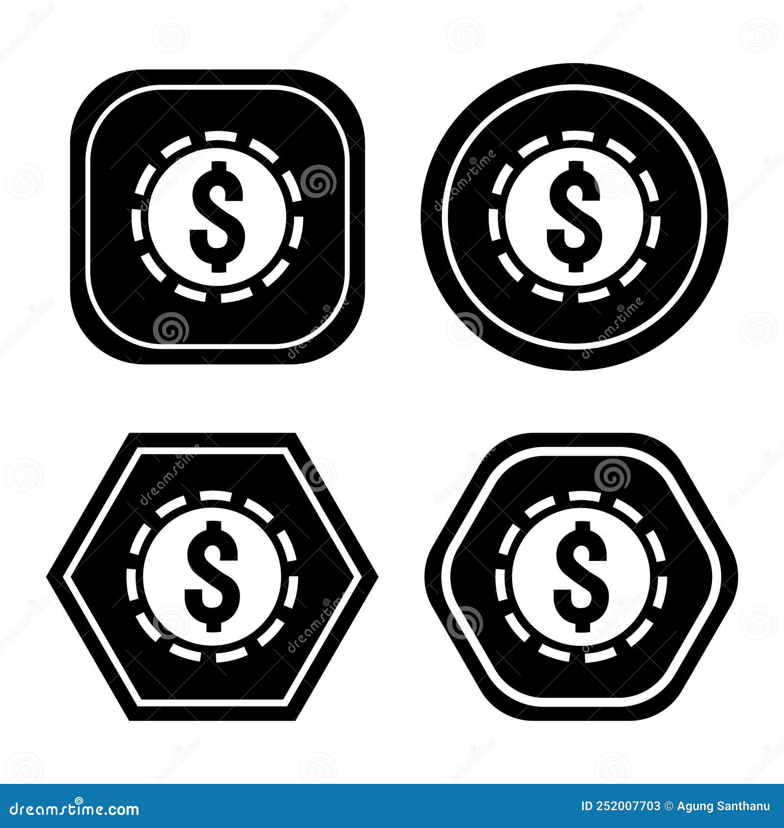 Dollar Currency Monetary Symbol. Finance or Financial Icon Stock Vector ...