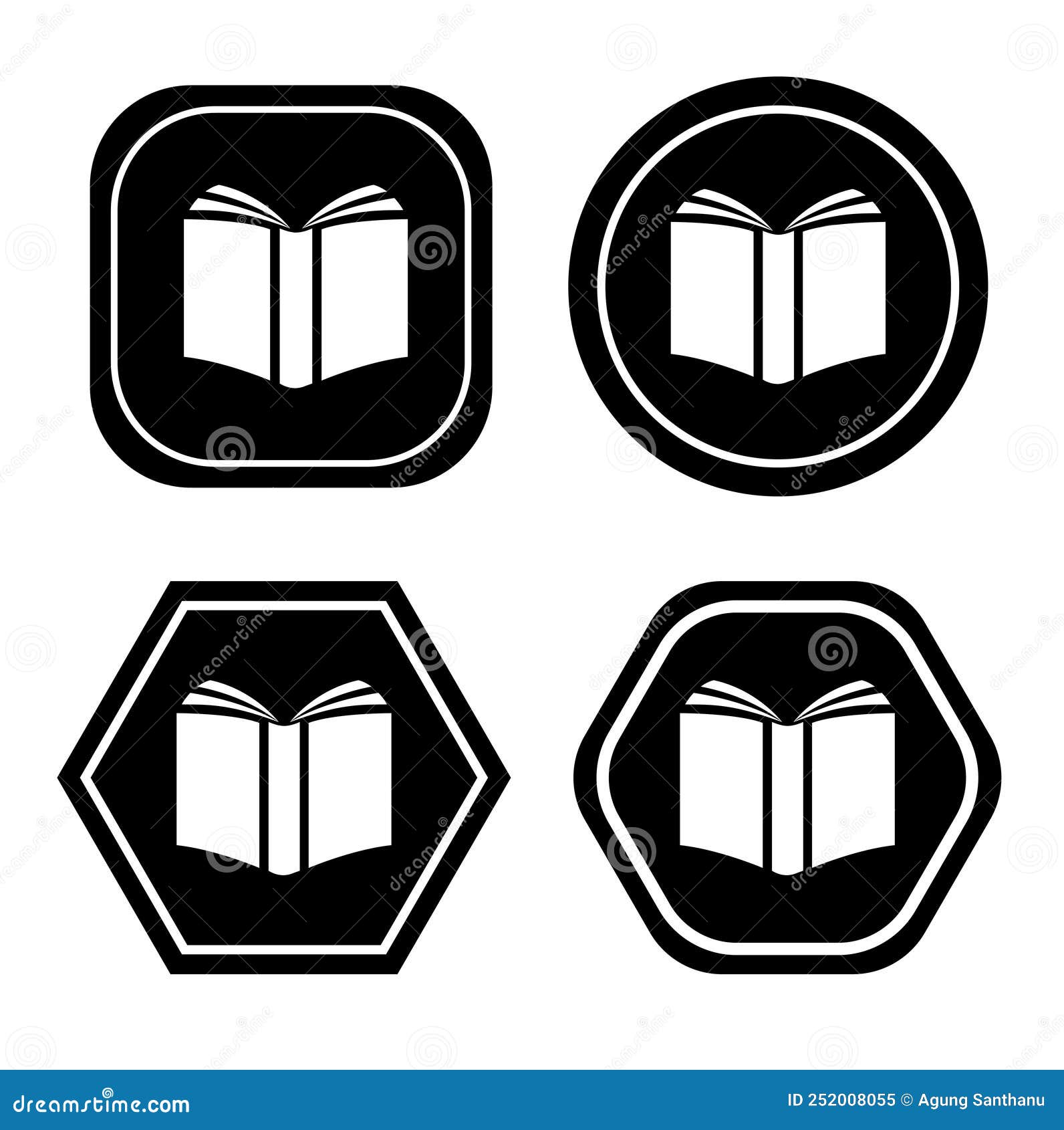 Open Book Vector Icon or Symbol. Academic or Knowledge Symbol. Stock ...