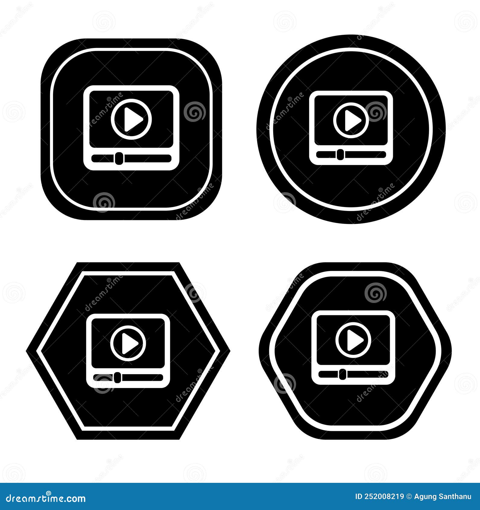 Video File Format or Video File Player Icon or Logo. Stock Vector ...