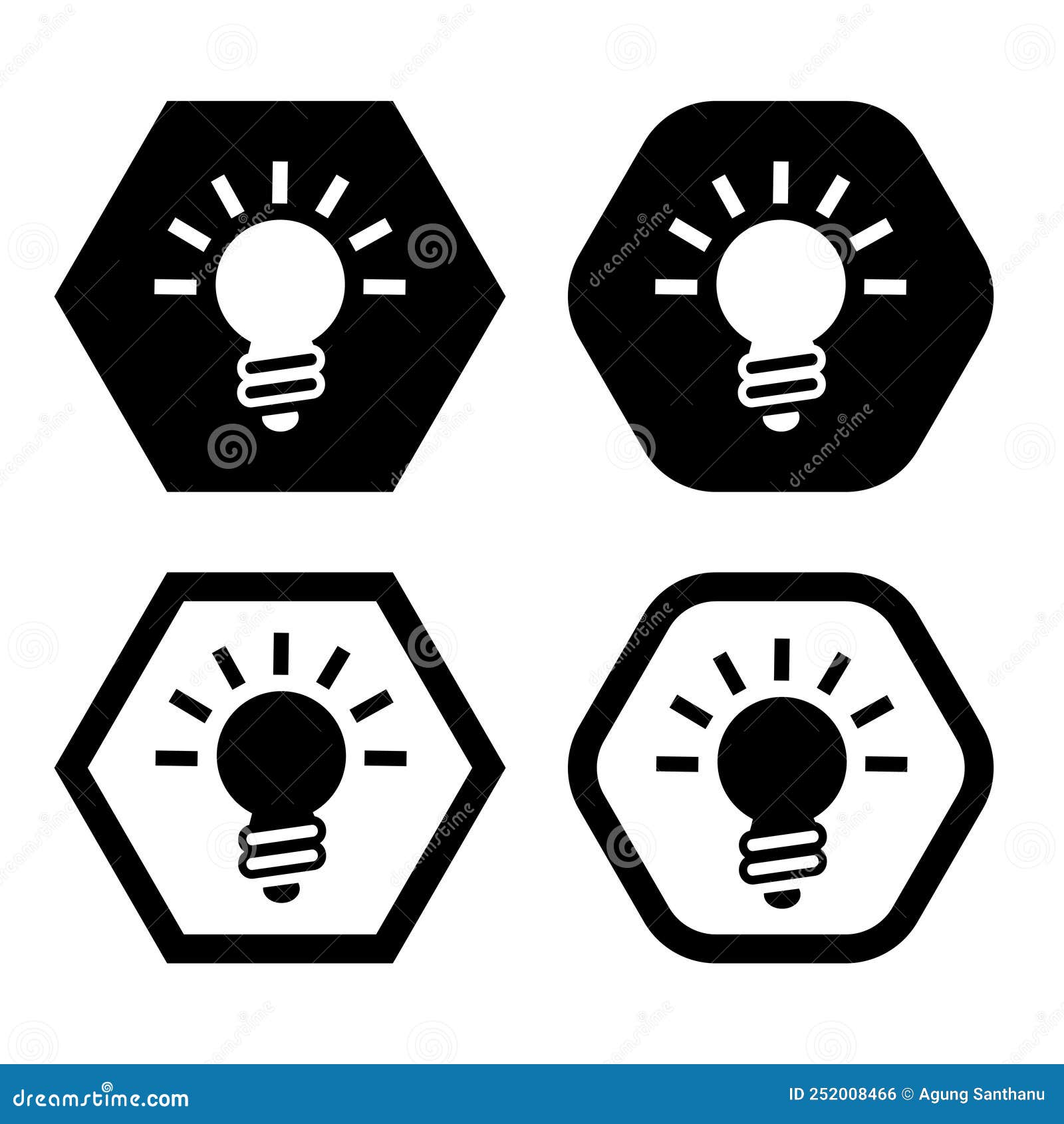 Vector Illustration of a Light Bulb for Logo or Icon. Stock Vector ...