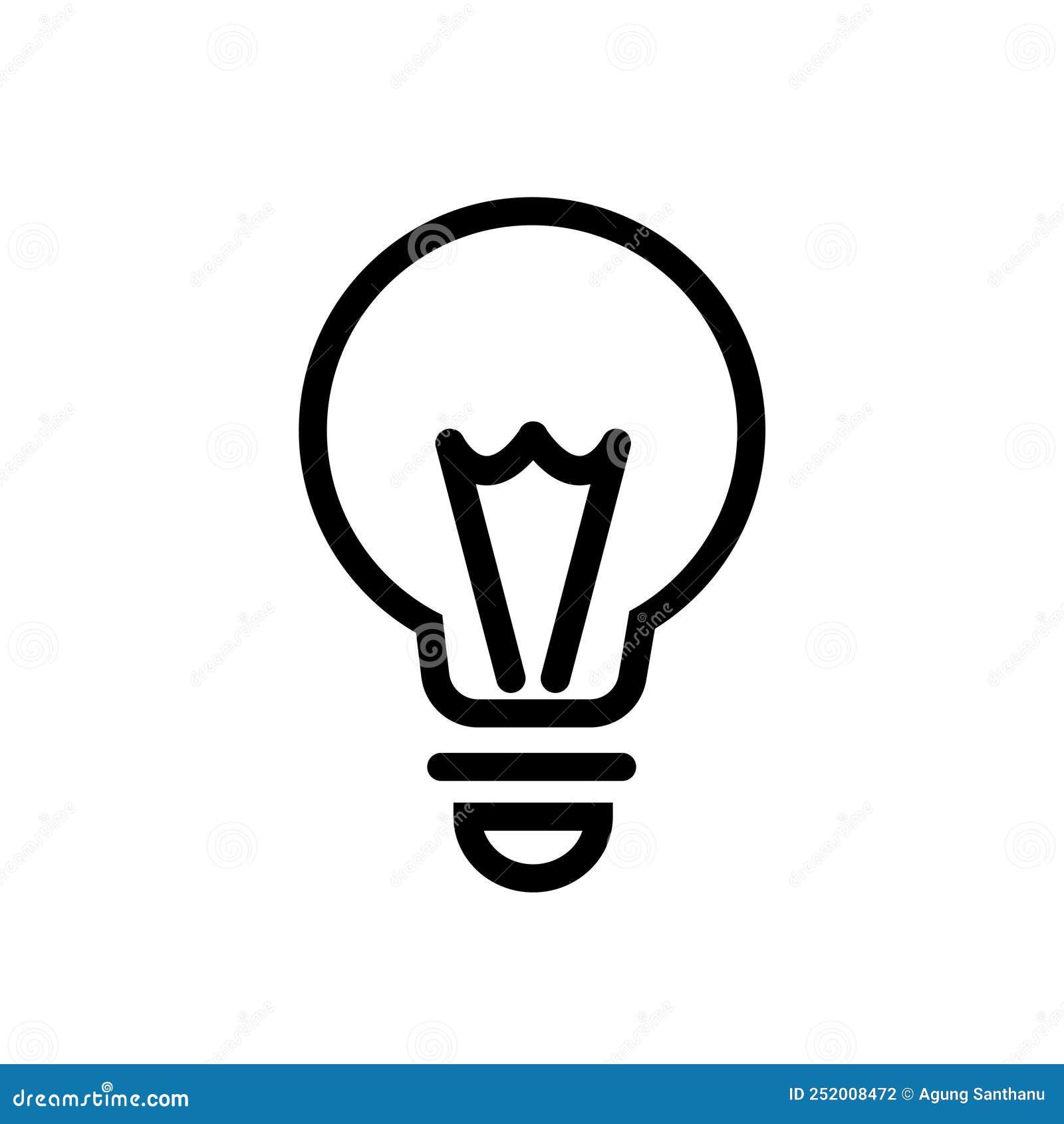 Vector Illustration of a Light Bulb for Logo or Icon. Stock Vector ...