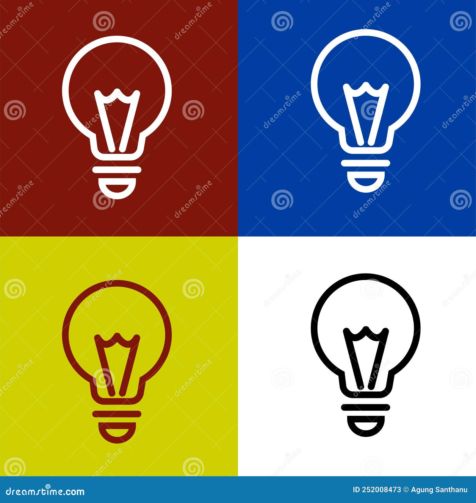 Vector Illustration of a Light Bulb for Logo or Icon. Stock Vector ...
