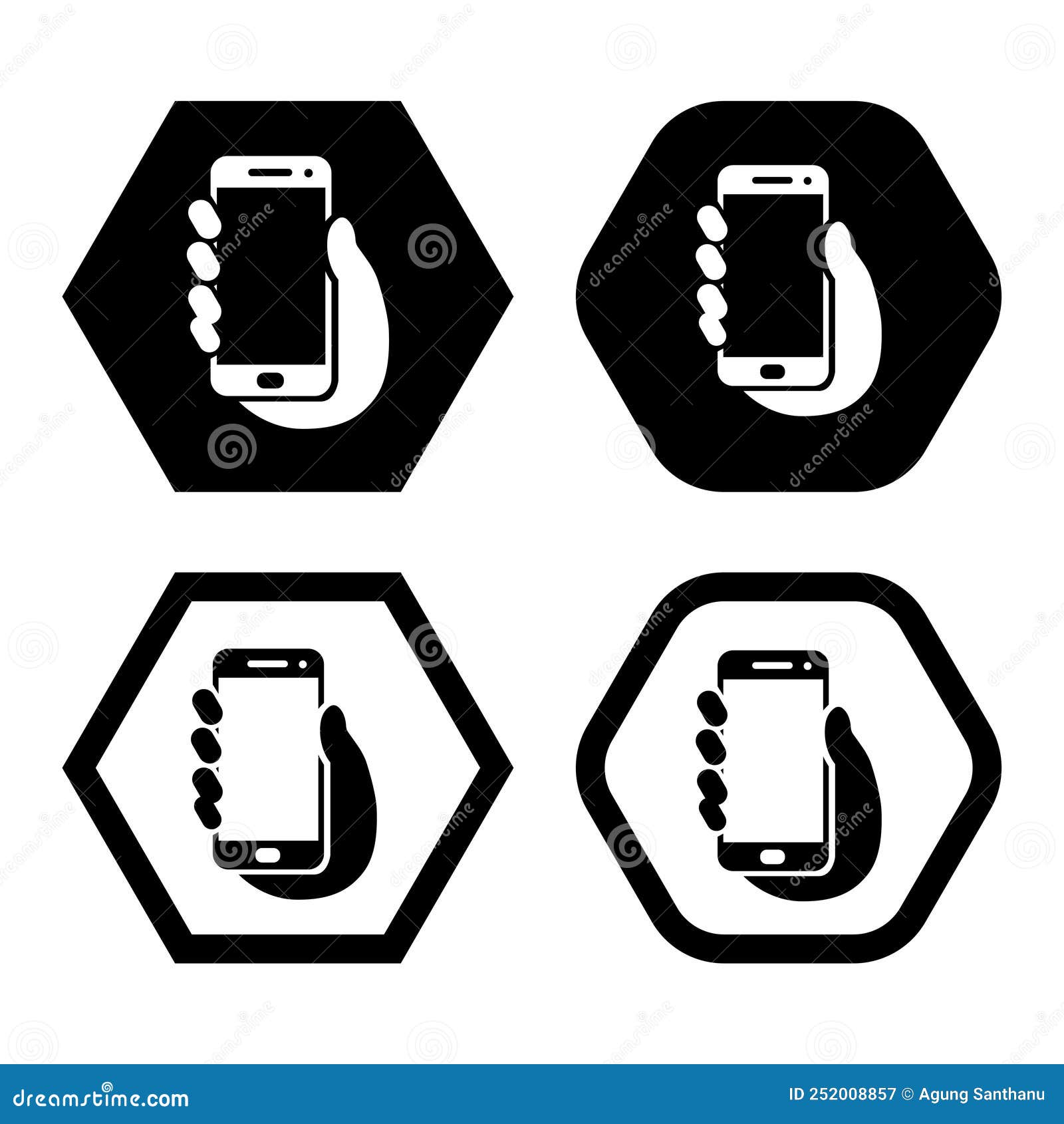 Set of Smartphone in Hand Icon Symbol Vector for Any Purpose Design ...