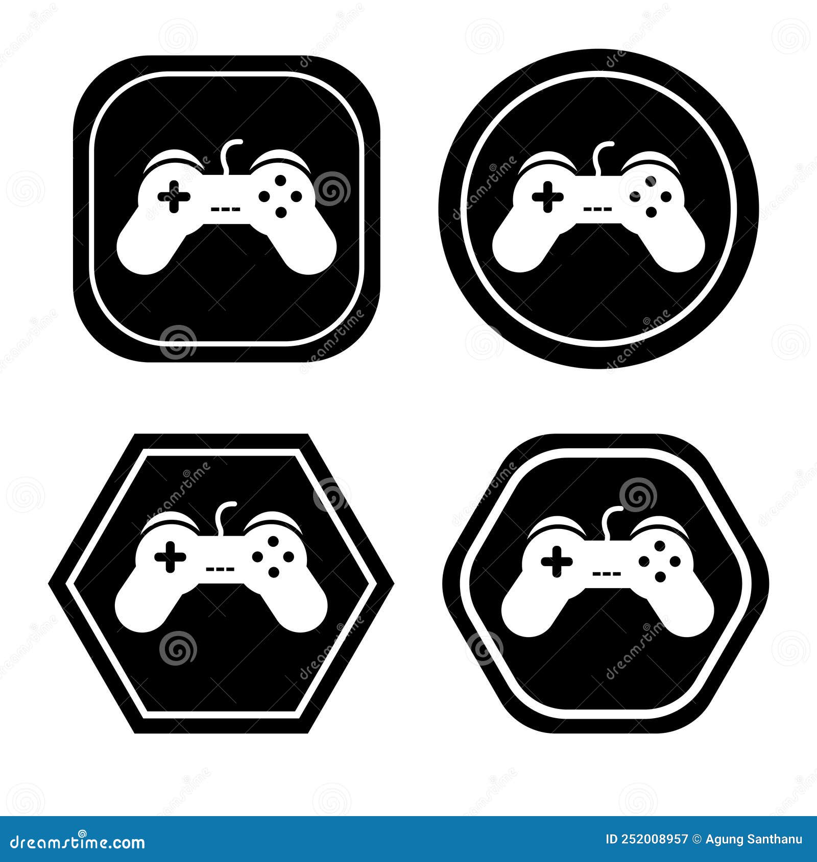 Set of Game Controller Icon Design. PS Stick Symbol. Stock Vector ...