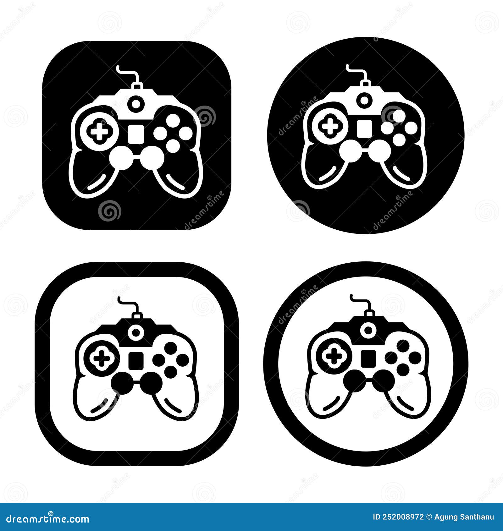 Set of Game Controller Icon Design. PS Stick Symbol. Stock Vector ...