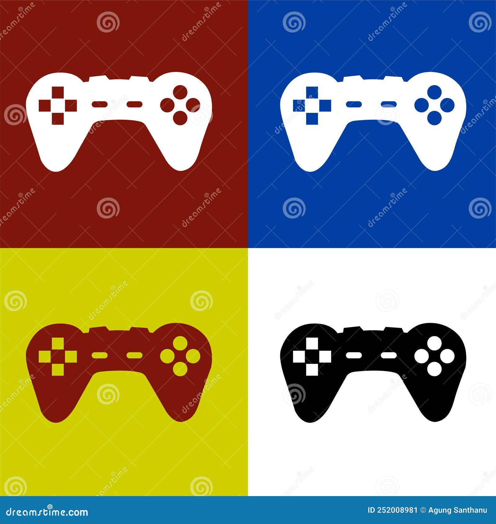 Set of Game Controller Icon Design. PS Stick Symbol. Stock Vector ...