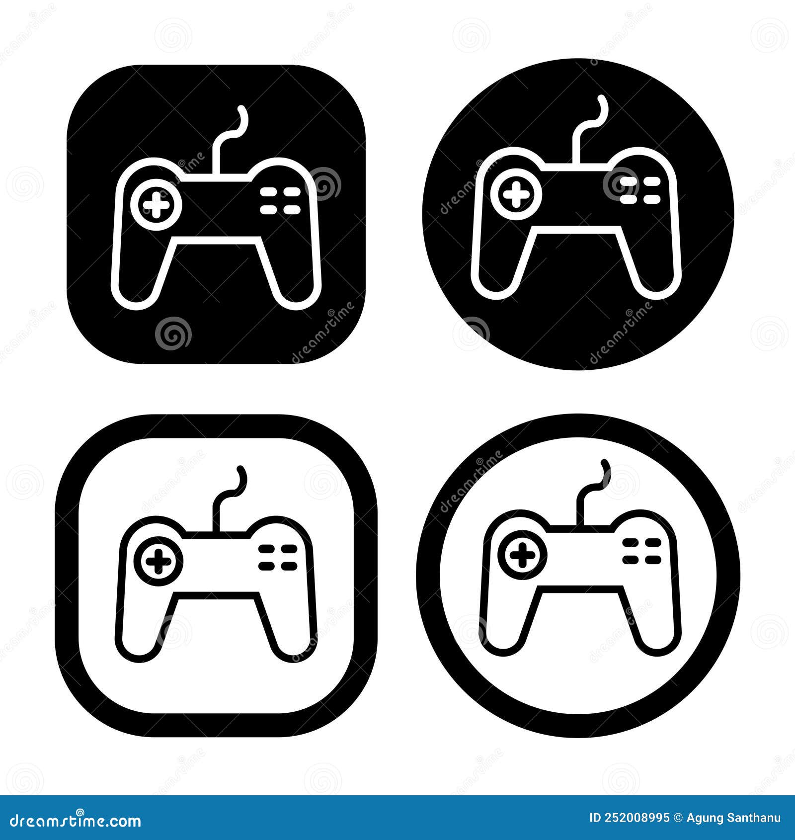 Set of Game Controller Icon Design. PS Stick Symbol. Stock Vector ...