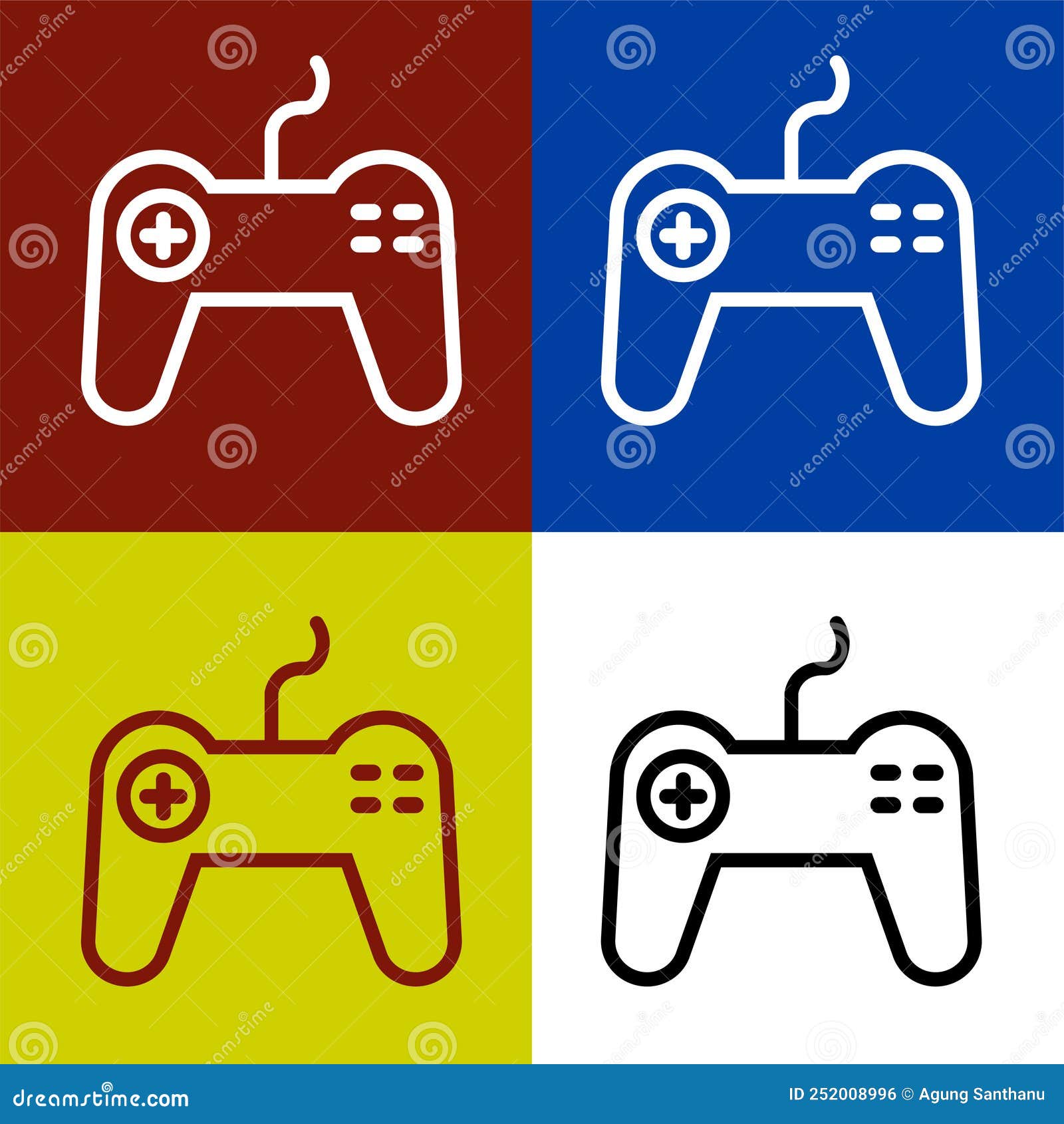 Set of Game Controller Icon Design. PS Stick Symbol. Stock Vector ...