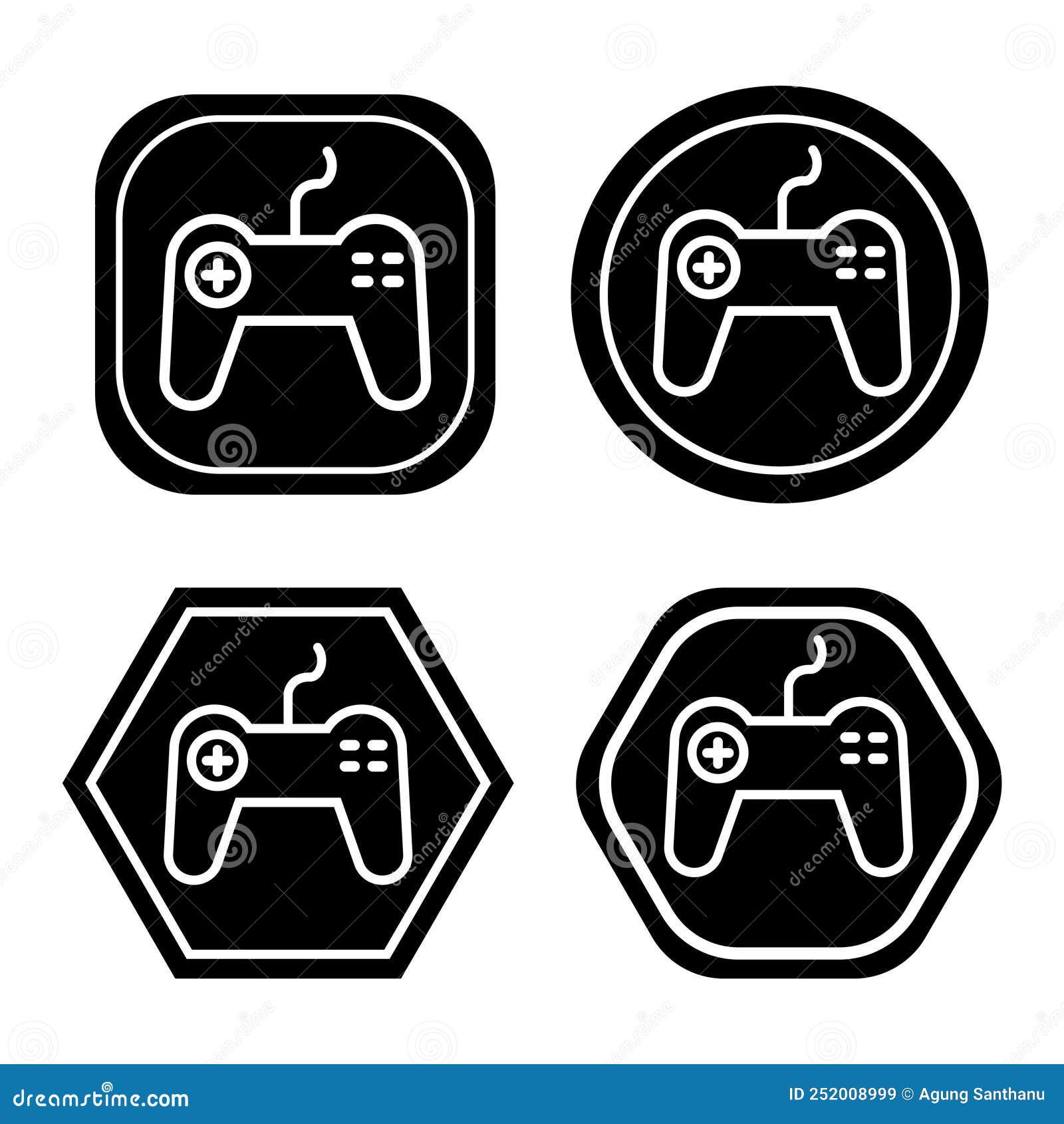 Set of Game Controller Icon Design. PS Stick Symbol. Stock Vector ...