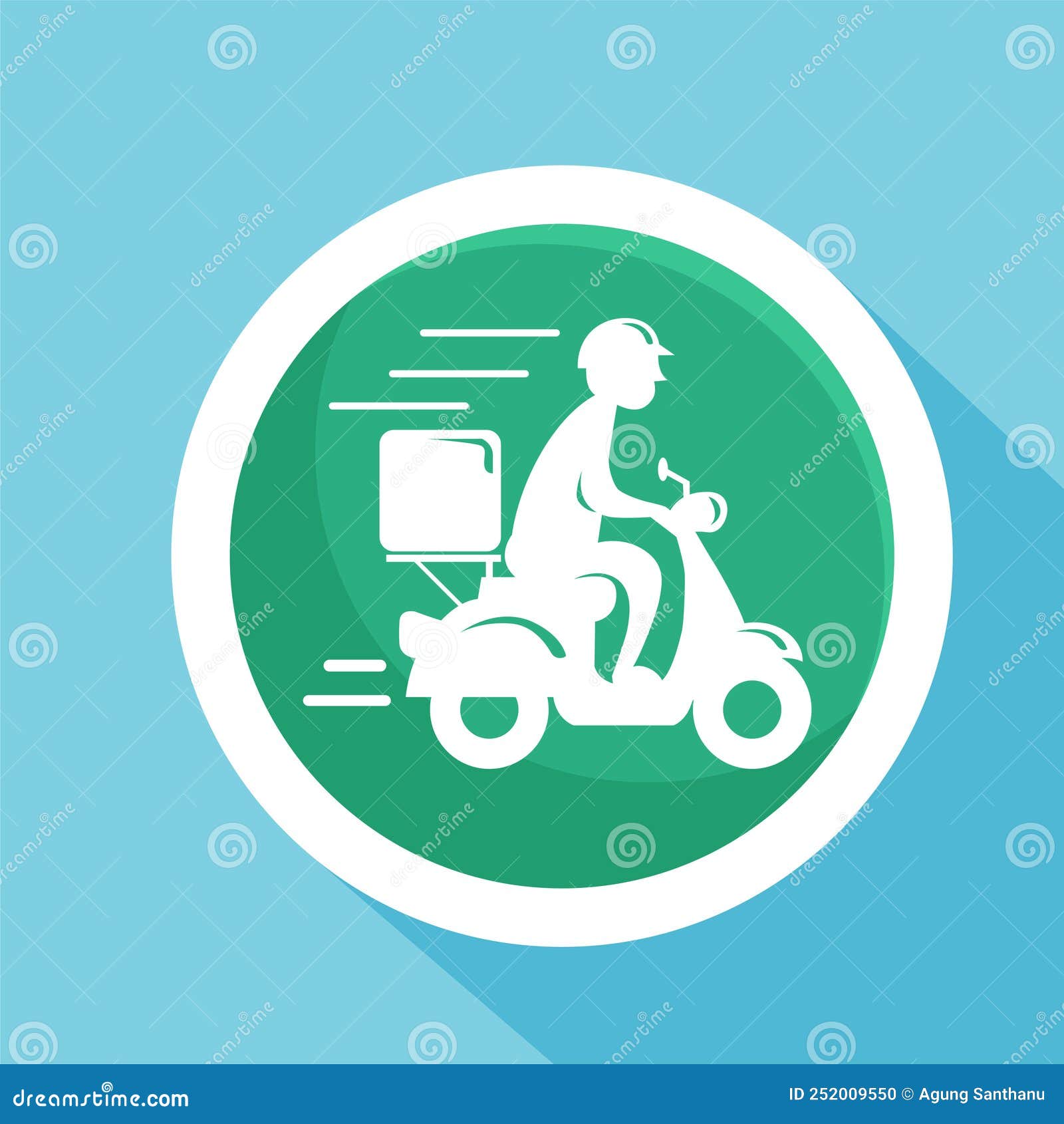 Shipping Fast Delivery Man Riding Motorcycle Icon Stock Vector ...
