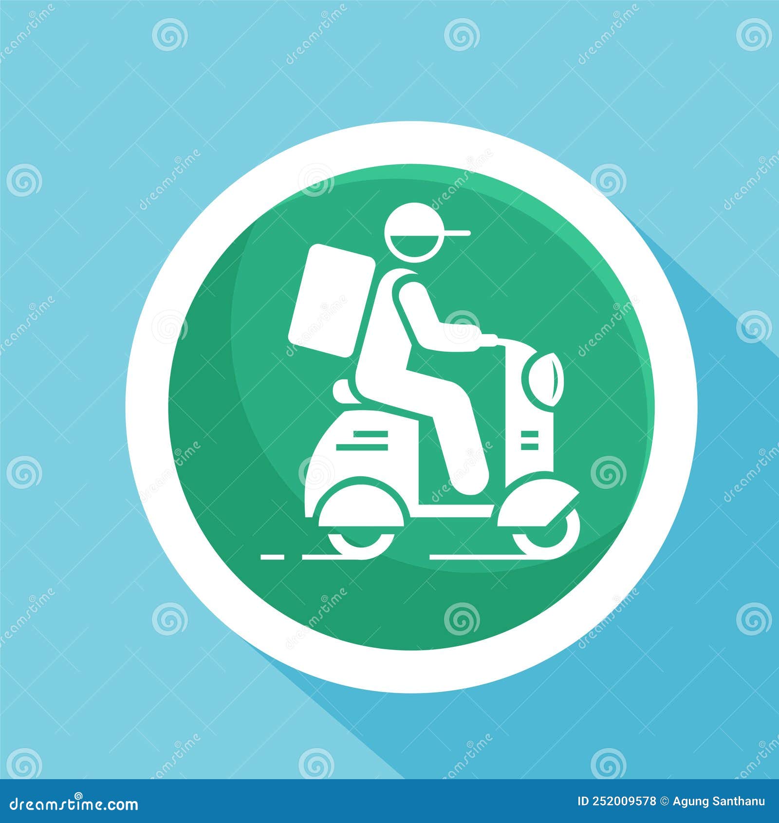 Fast Courier Man on Motorcycle Icon, Commerce Service Motorcycle, Order ...