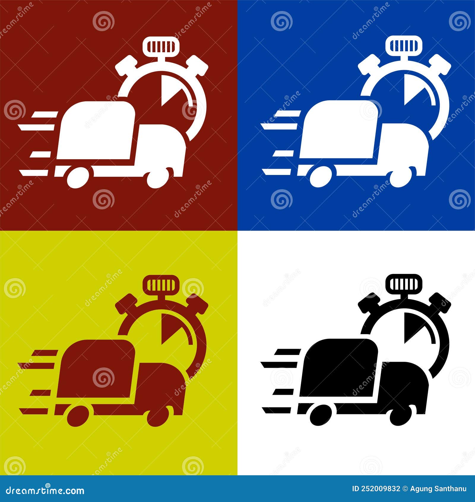 Set of Fast Delivery Icon, Commerce Service Truck, Order Express, Quick ...