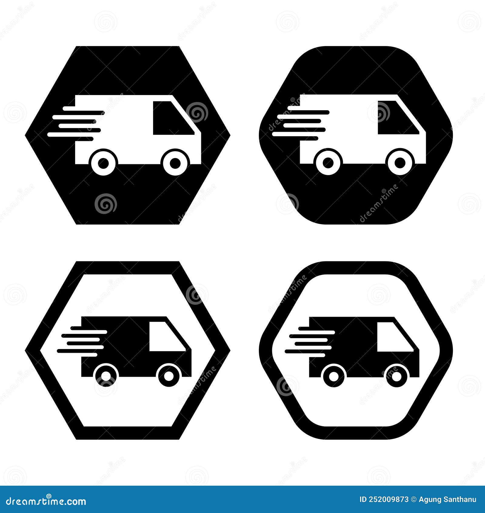 Set of Fast Delivery Icon, Commerce Service Truck, Order Express, Quick ...