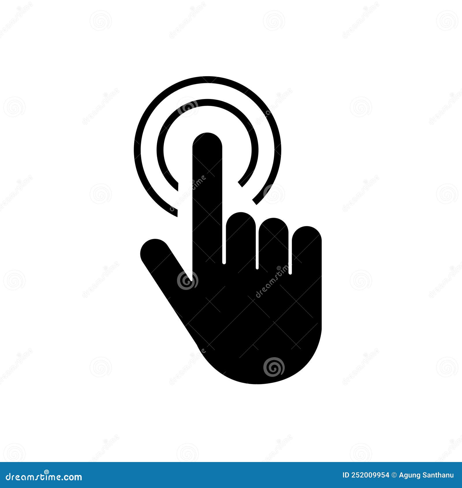 The Index Finger of the Hand Presses Symbol Icon Vector Illustration ...