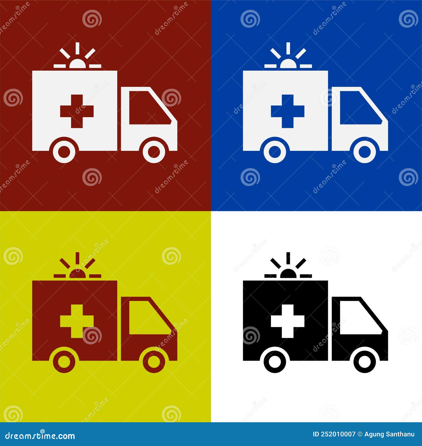 Set of Ambulance Icon, Outline Emergency Car, Care Medic Support Symbol ...