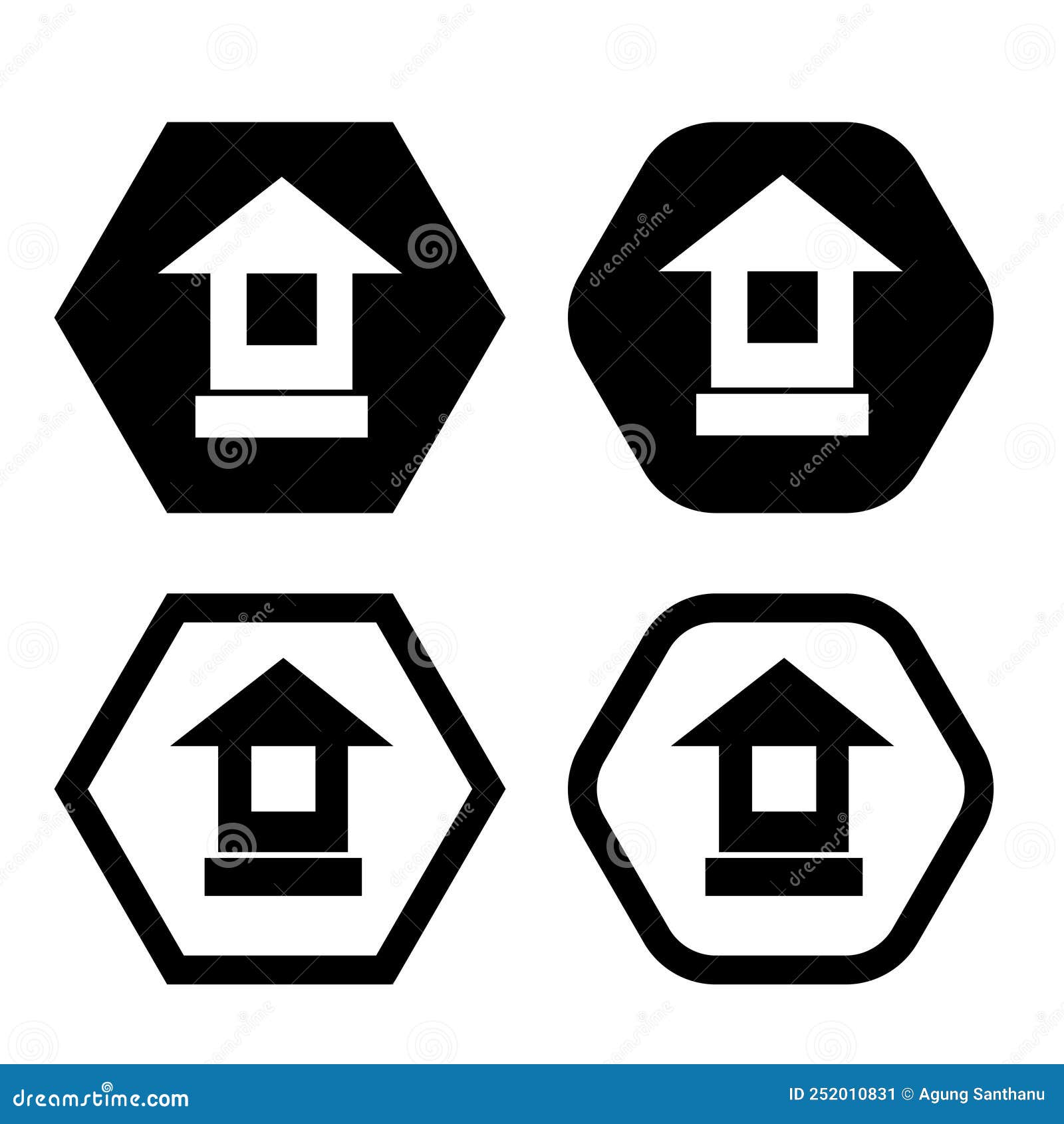 Set of Security Post, Guardhouse Vector Icon Symbol Vector Illustration ...