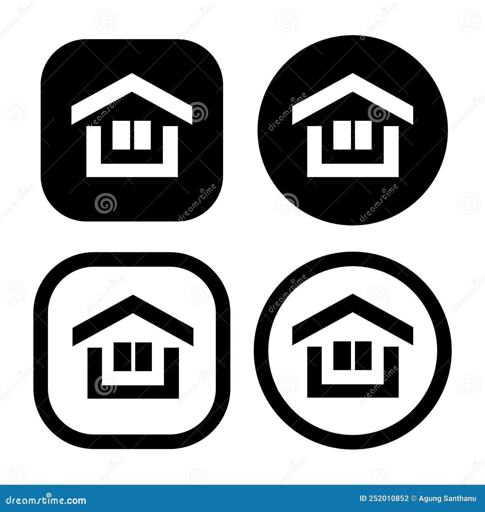 Set of House or Residence Vector Icon and Home Symbol Icon Vector ...