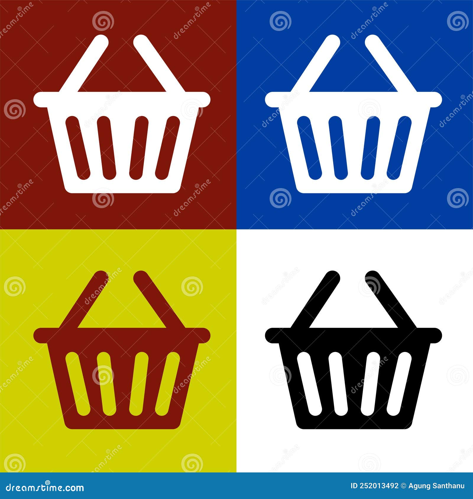Set of Shopping Basket Symbol Logo Flat Icon Vector Illustration Logo ...