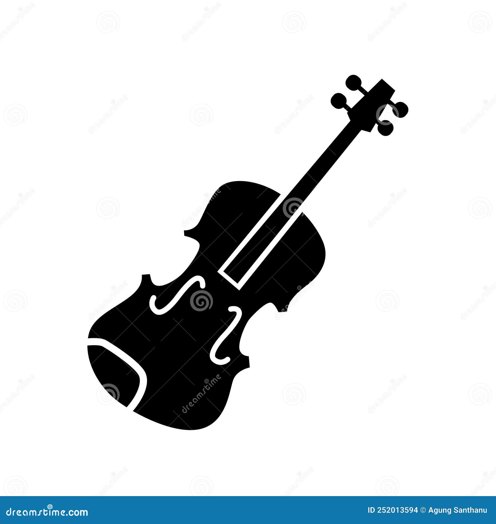 Violin Symbol Logo Flat Icon Vector Illustration Logo Isolated Template ...