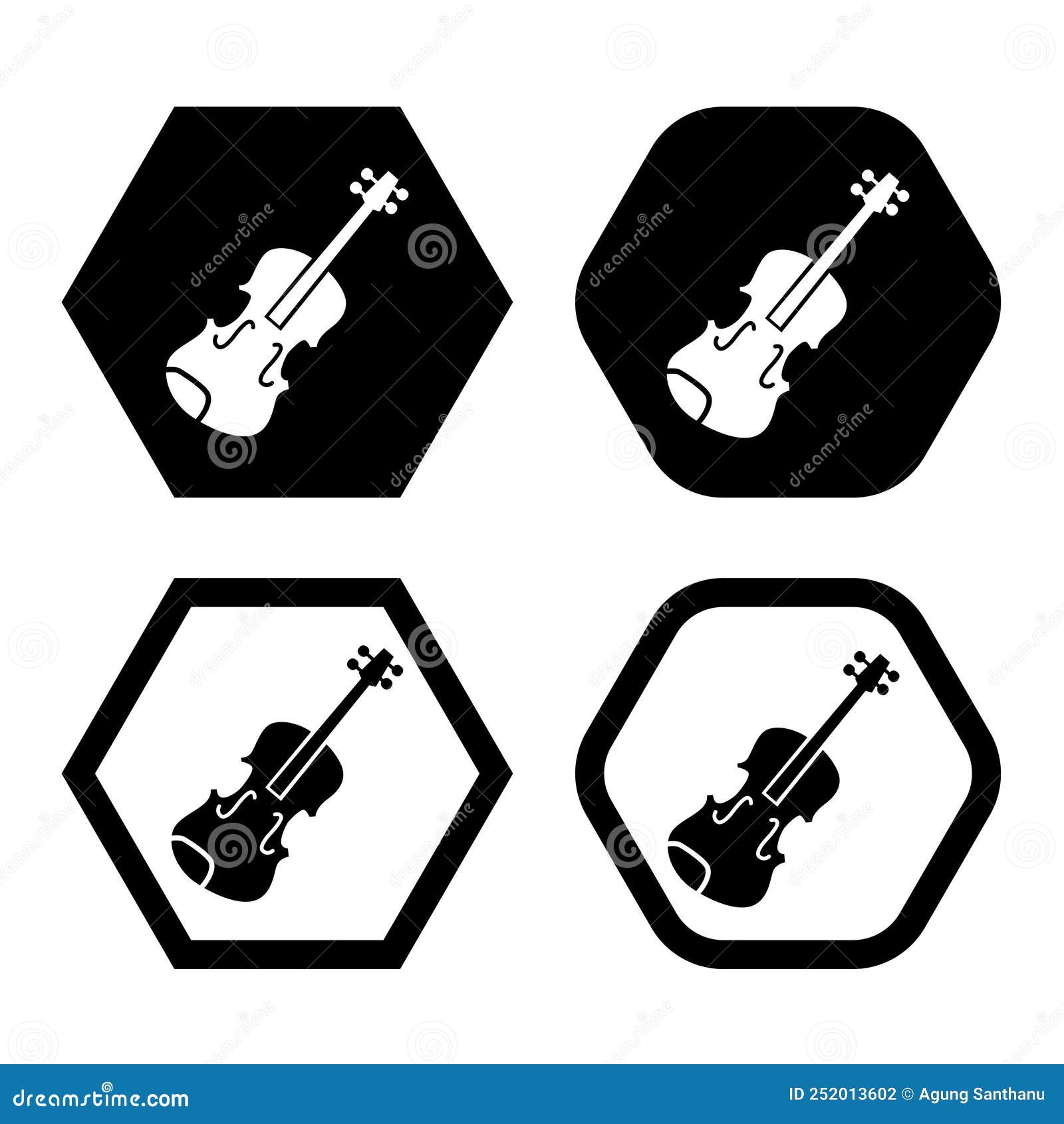 Set Of Violin Symbol Logo Flat Icon Vector Illustration Logo Isolated ...