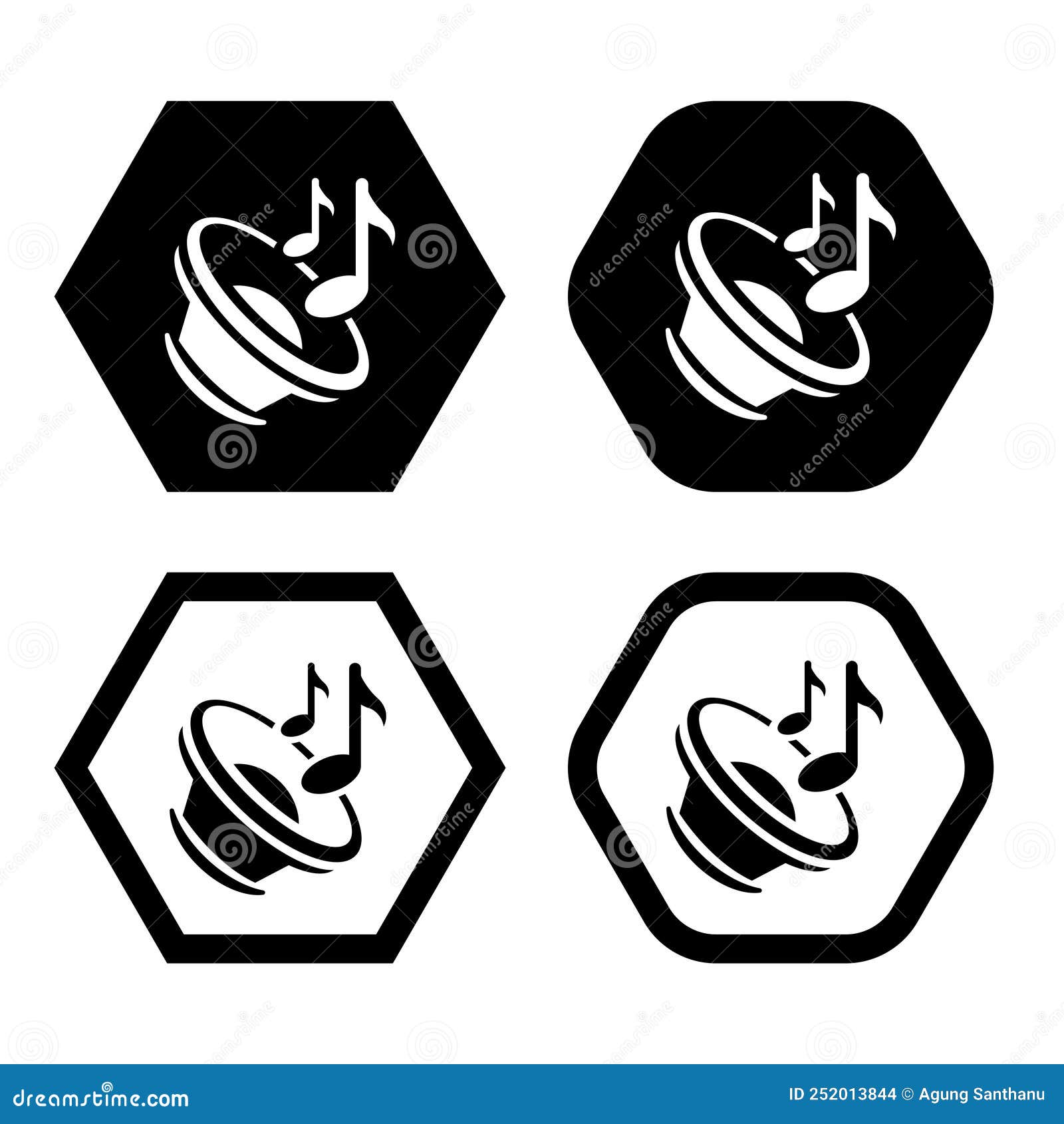 Set of Subwoofer Speaker Logo Flat Icon Vector Illustration Isolated ...