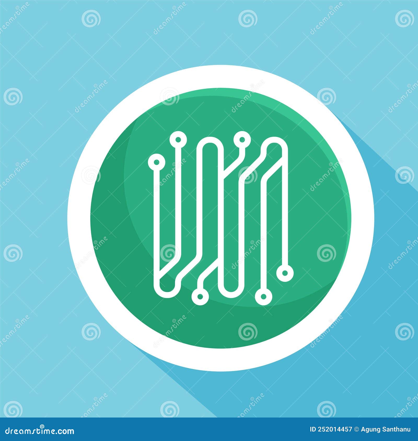 Electronic Circuit Icon Logo Vector Illustration. Flat Design Style ...