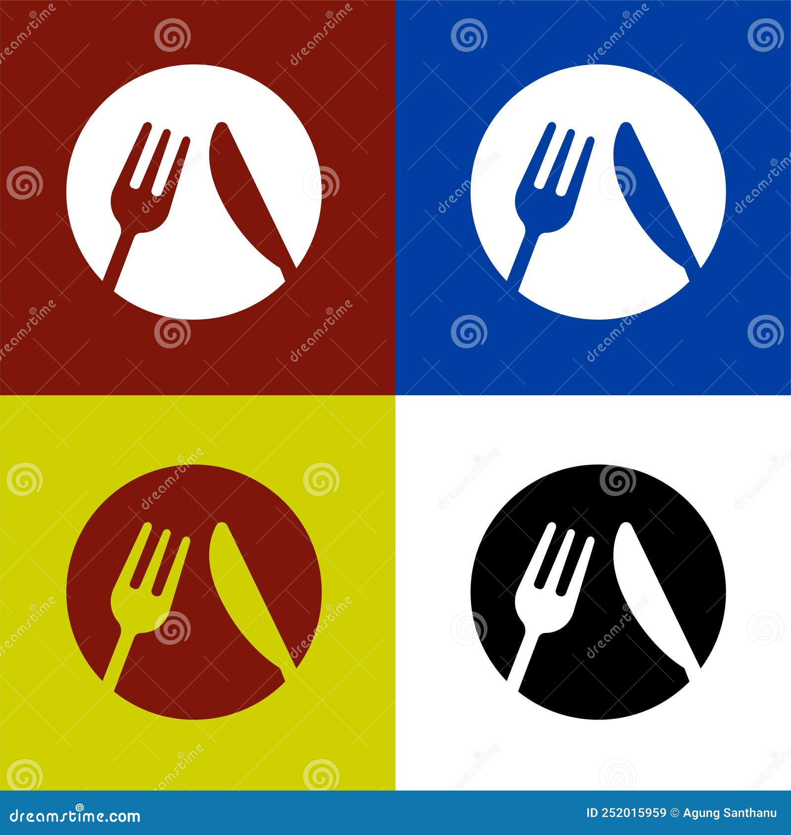 Silverware Cutlery Logo Design. Cutlery Icon Pack Stock Vector ...