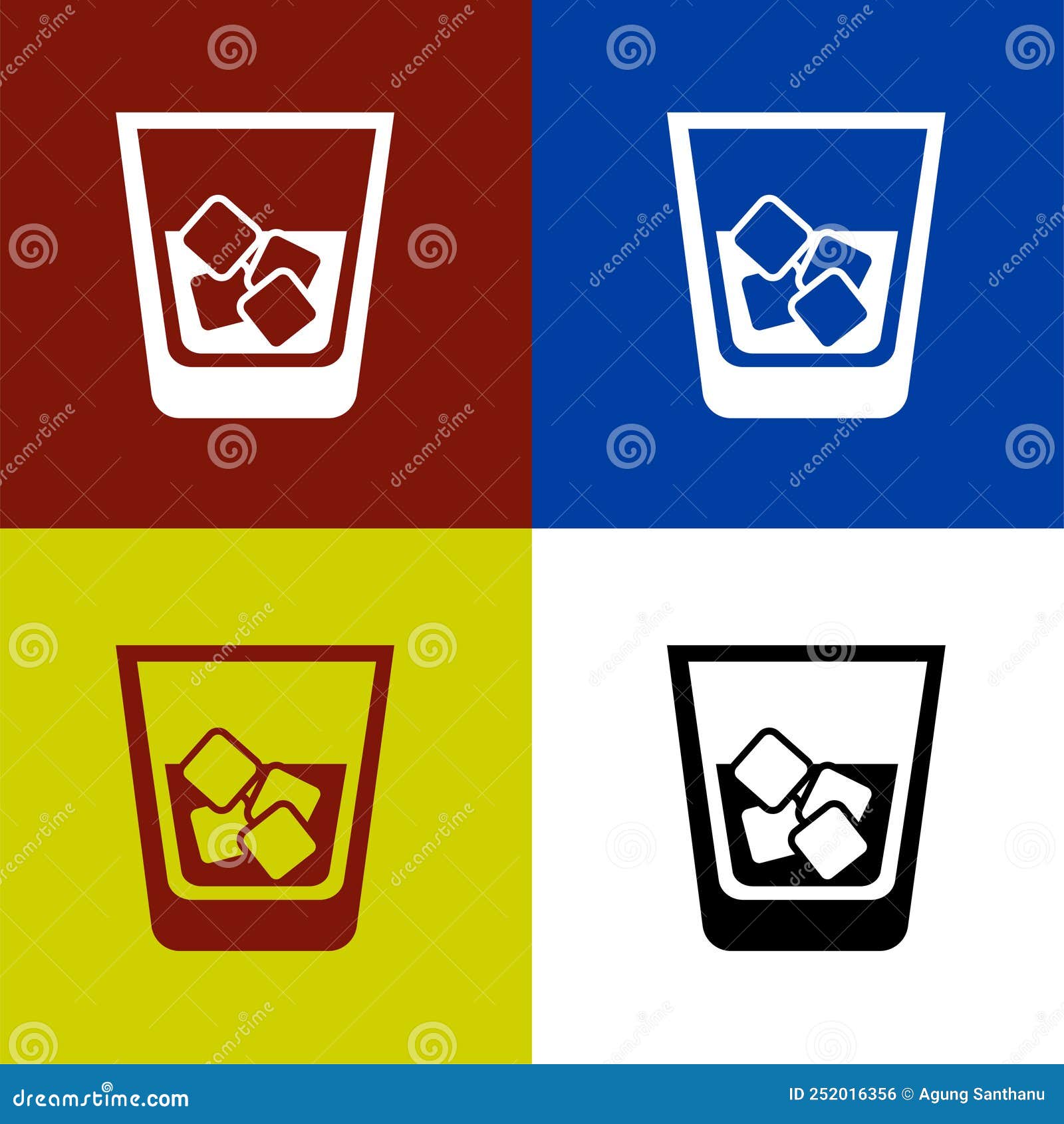 Ice Cubes in a Glass Icon. Ice Cubes Vector Illustration. Glass Icon ...