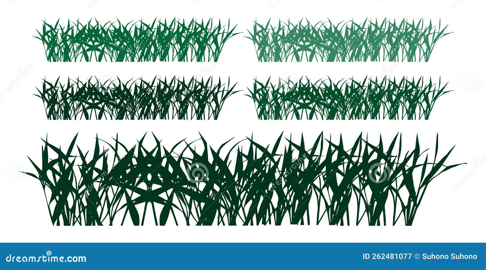 Hand Draw Green Grass in Groups Stock Vector - Illustration of groups ...