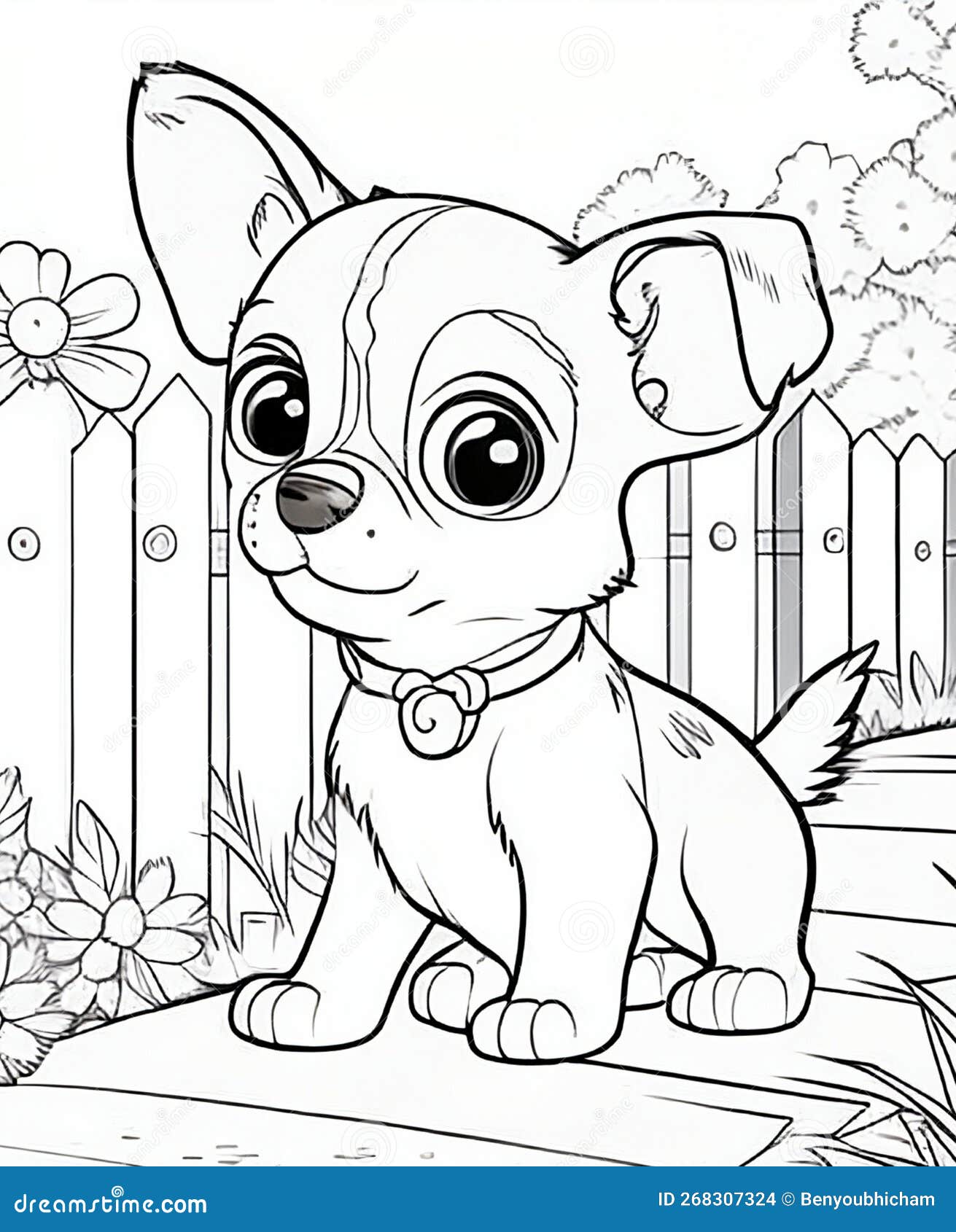 The Cutest Dog Coloring Pages for Dog Lovers Stock Photo - Image of ...