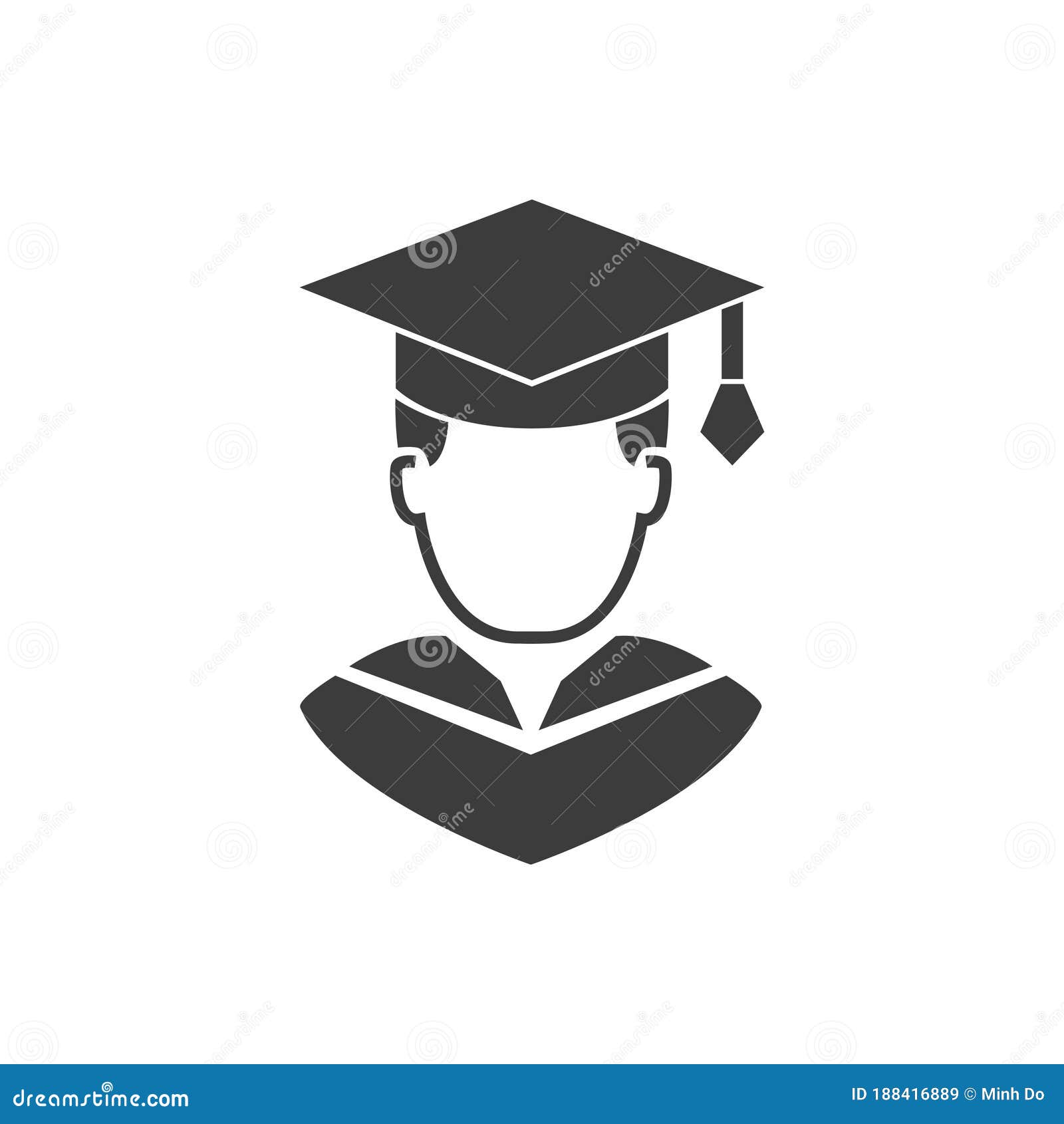 Graduate Icon, Female Academy Graduation Woman Symbol Vector ...