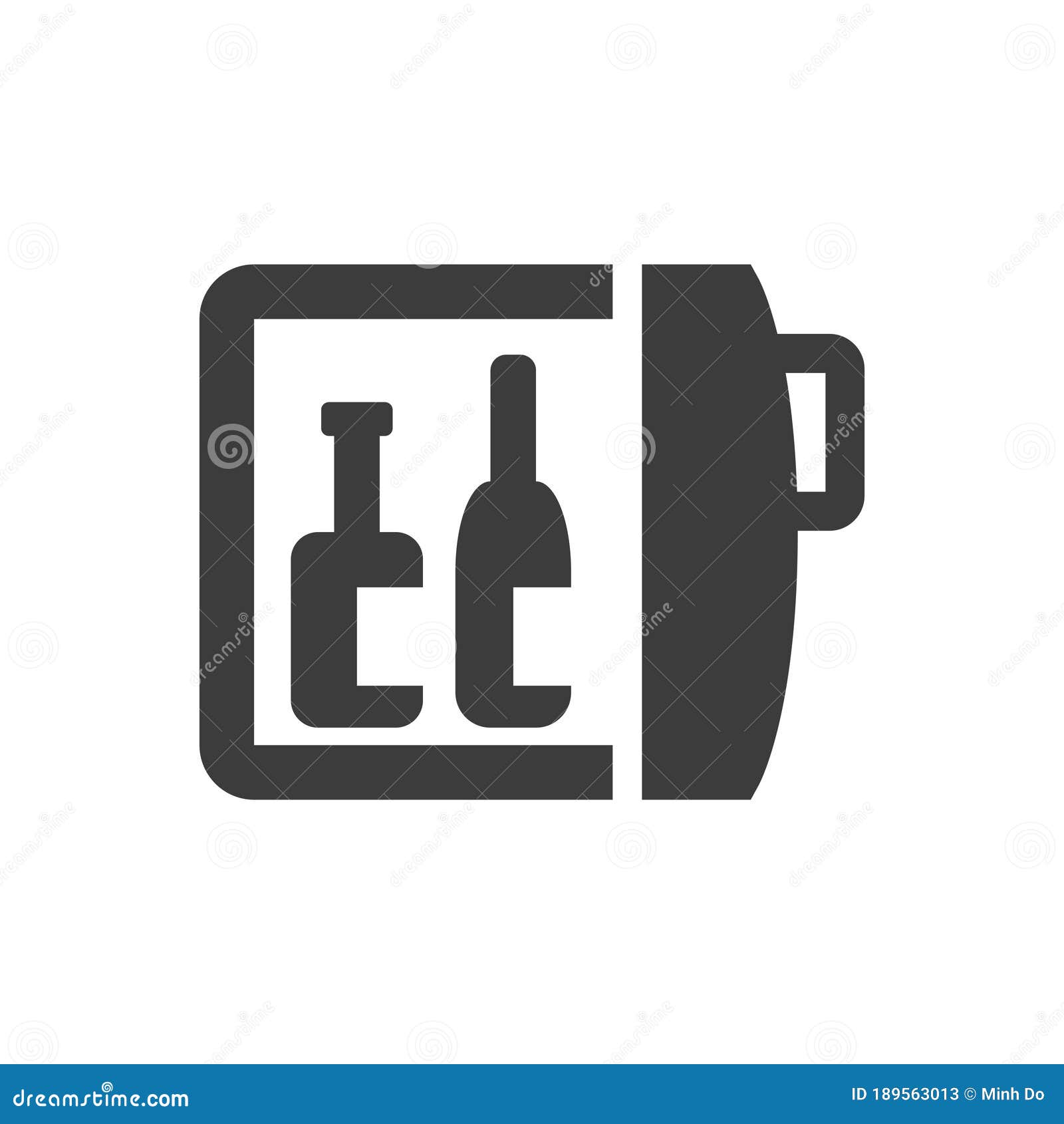 Mini bar icon stock vector. Illustration of fridge, symbol - 189563013