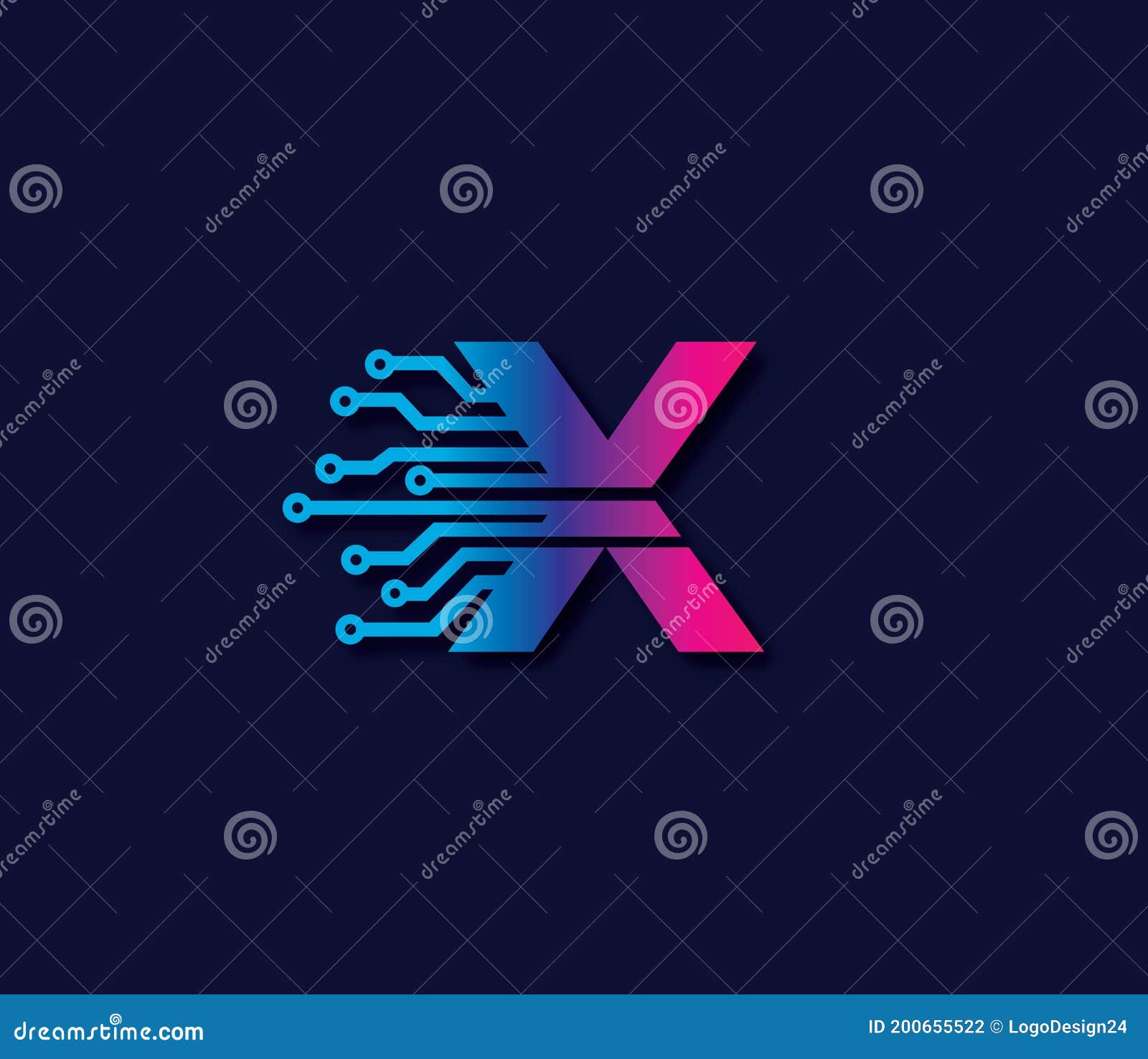 X Alphabet Data Storage Technology Logo Design Concept Stock Vector ...