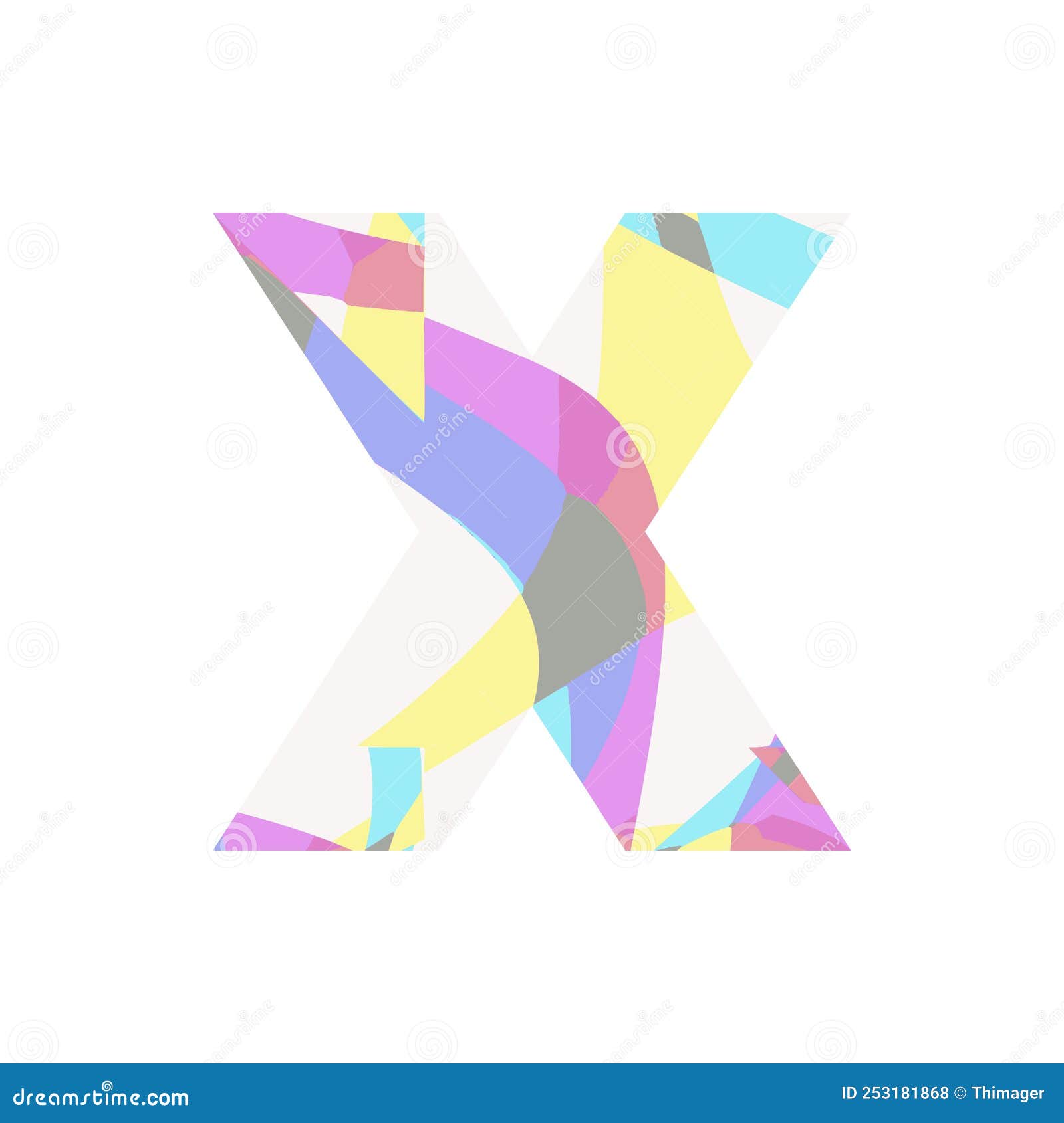 Colorful X letter stock illustration. Illustration of graphic - 253181868