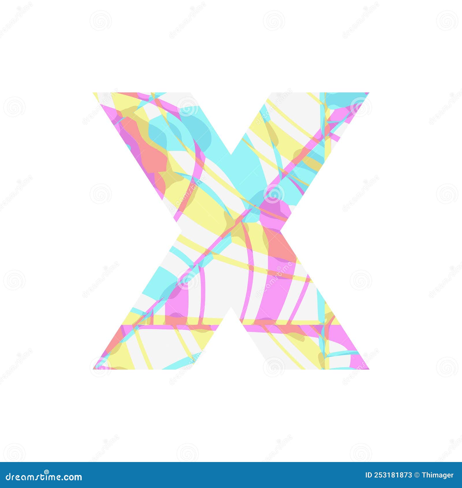Colorful X letter stock illustration. Illustration of brand - 253181873