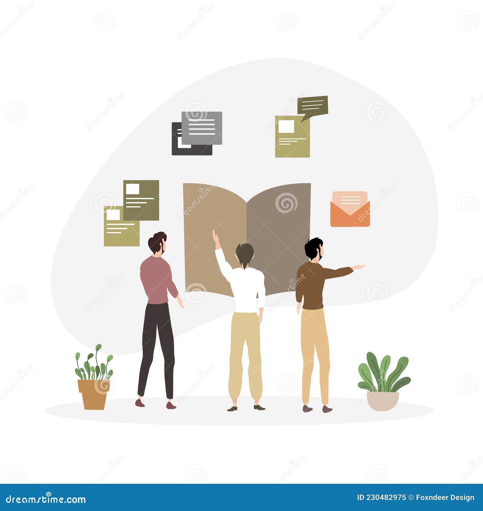 Planing Business Work Illustration Vector, Business Work and Teamwork ...