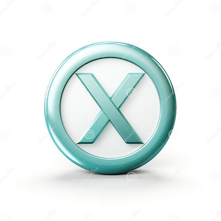 An X Button on a White Background Stock Illustration - Illustration of ...