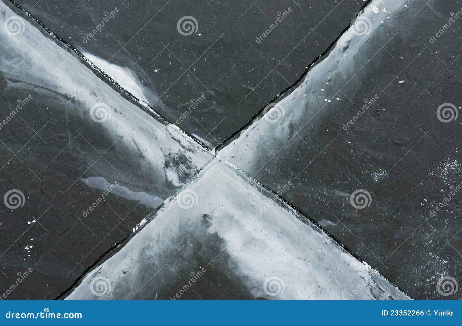 X-Crack on a frozen river stock photo. Image of outdoor - 23352266