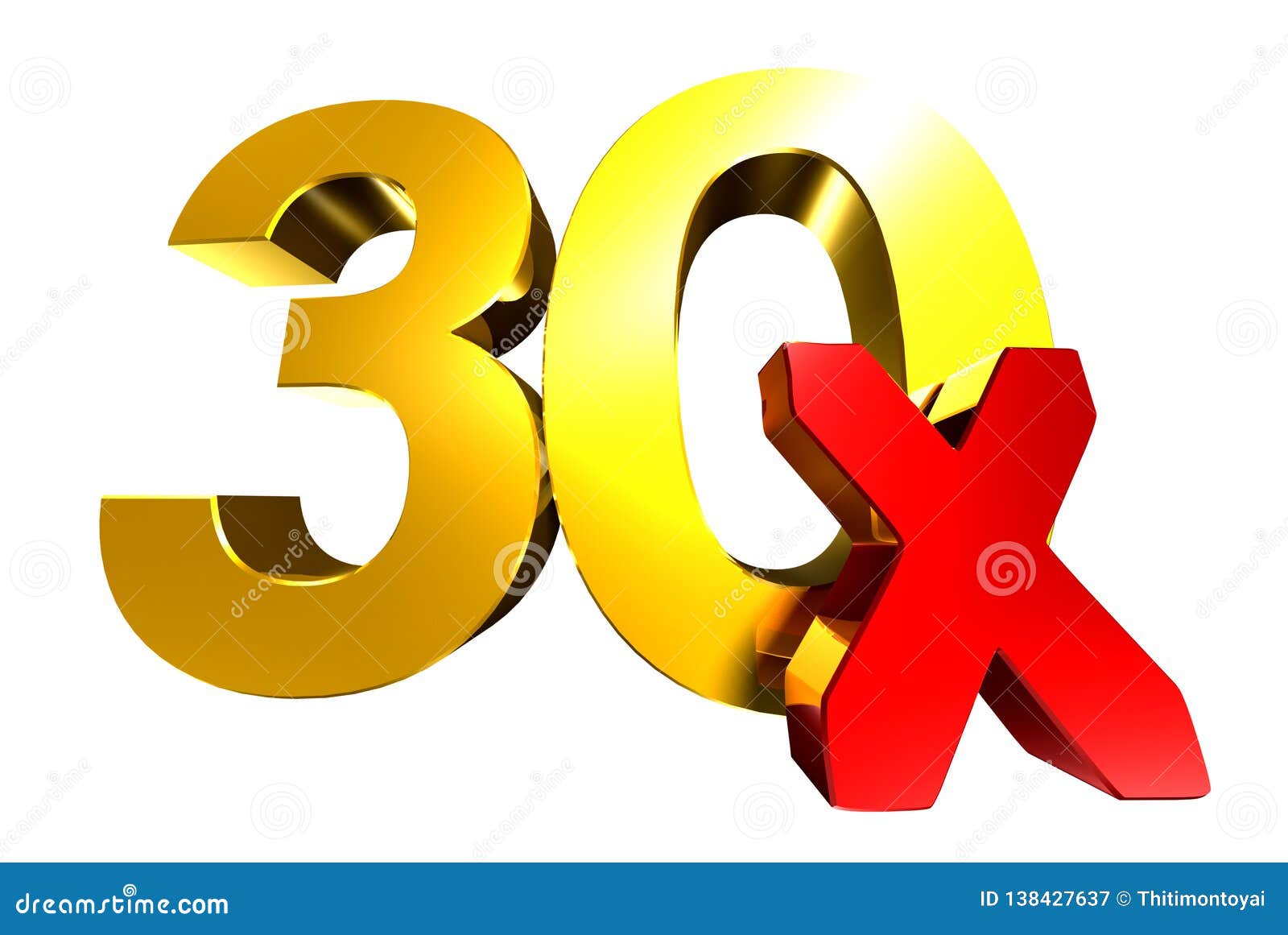 X30 3D stock de ilustración. Ilustración de insignia - 138427637