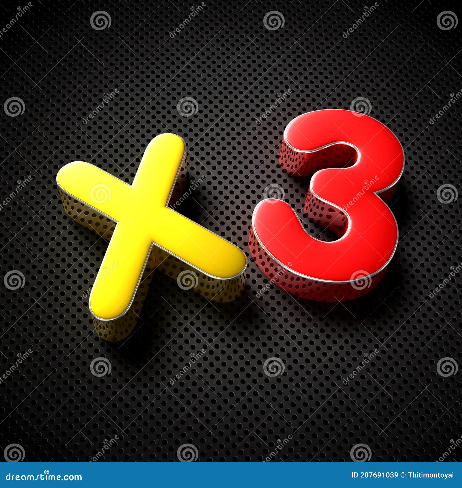 X3 3D. stock illustration. Illustration of exclusive - 207691039