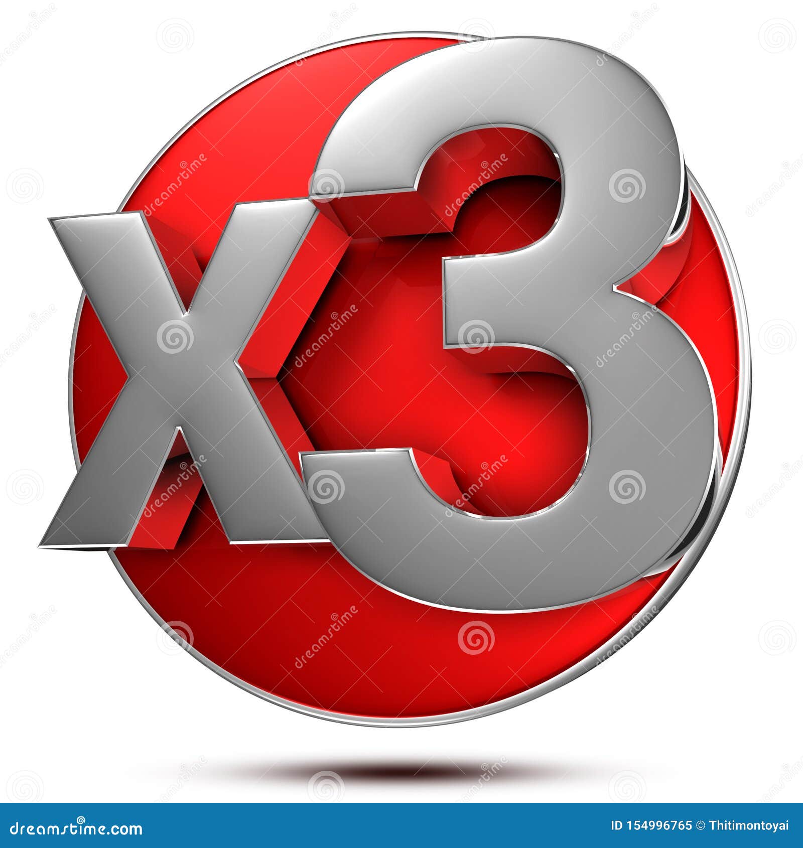 X3 3d. stock illustration. Illustration of initial, icon - 154996765