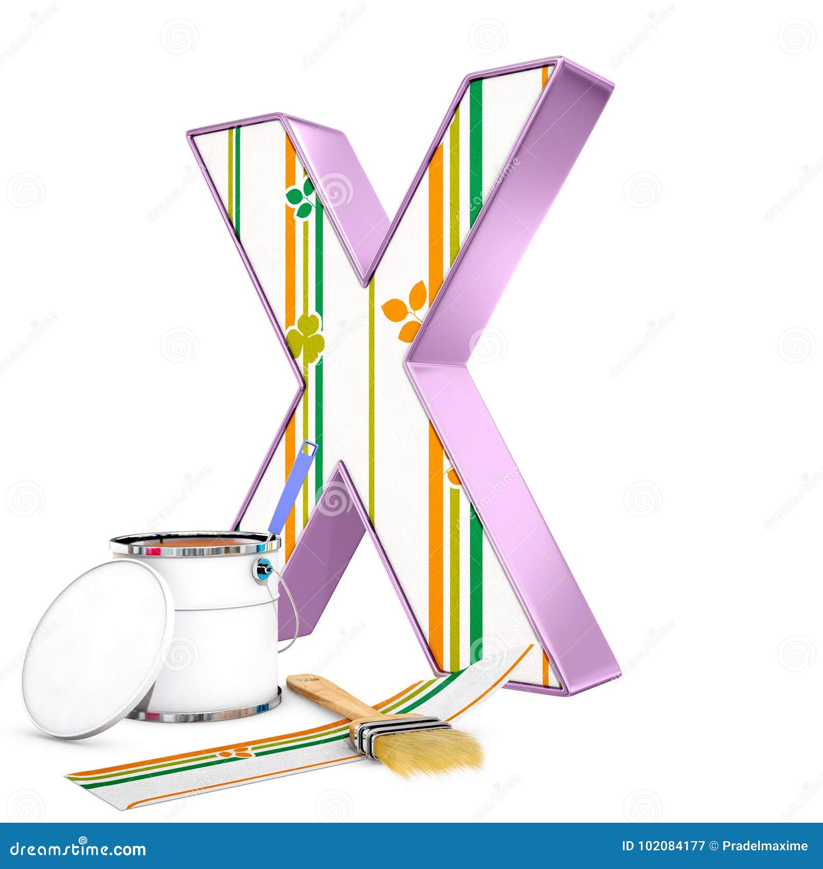 `X` Decorated Letter with Renovation Tools Stock Illustration ...