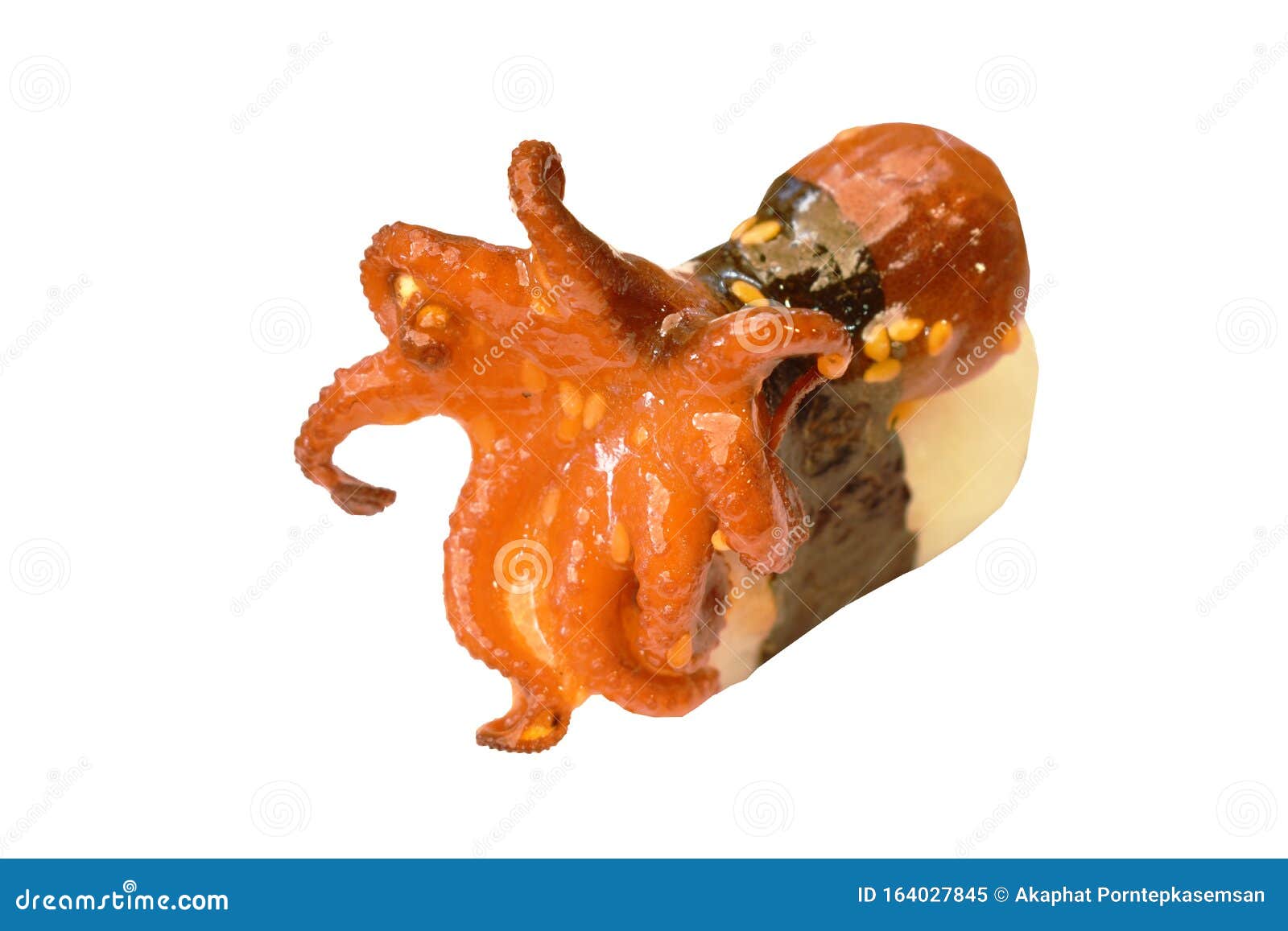 Pickled Little Octopus or Tako Sushi Japanese Food on White Background ...