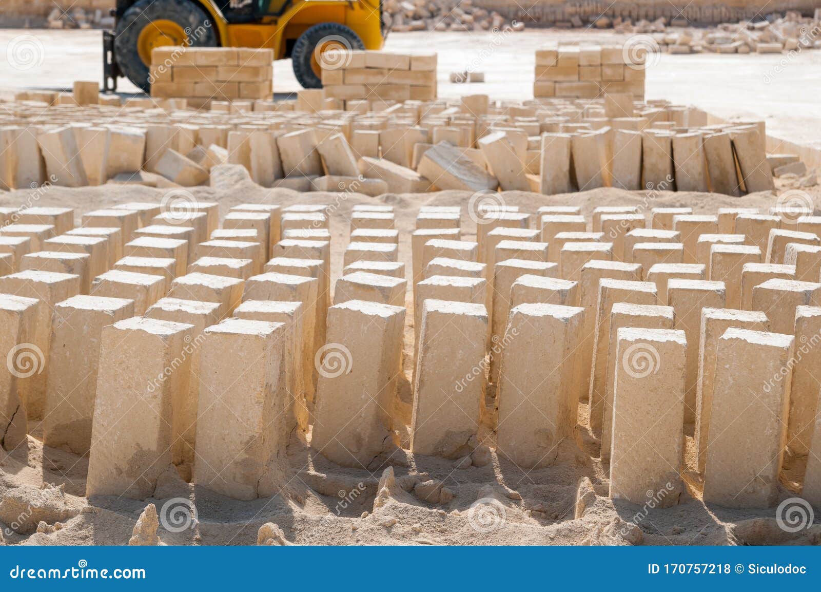Tufa blocks in a row stock photo. Image of rectangular - 170757218