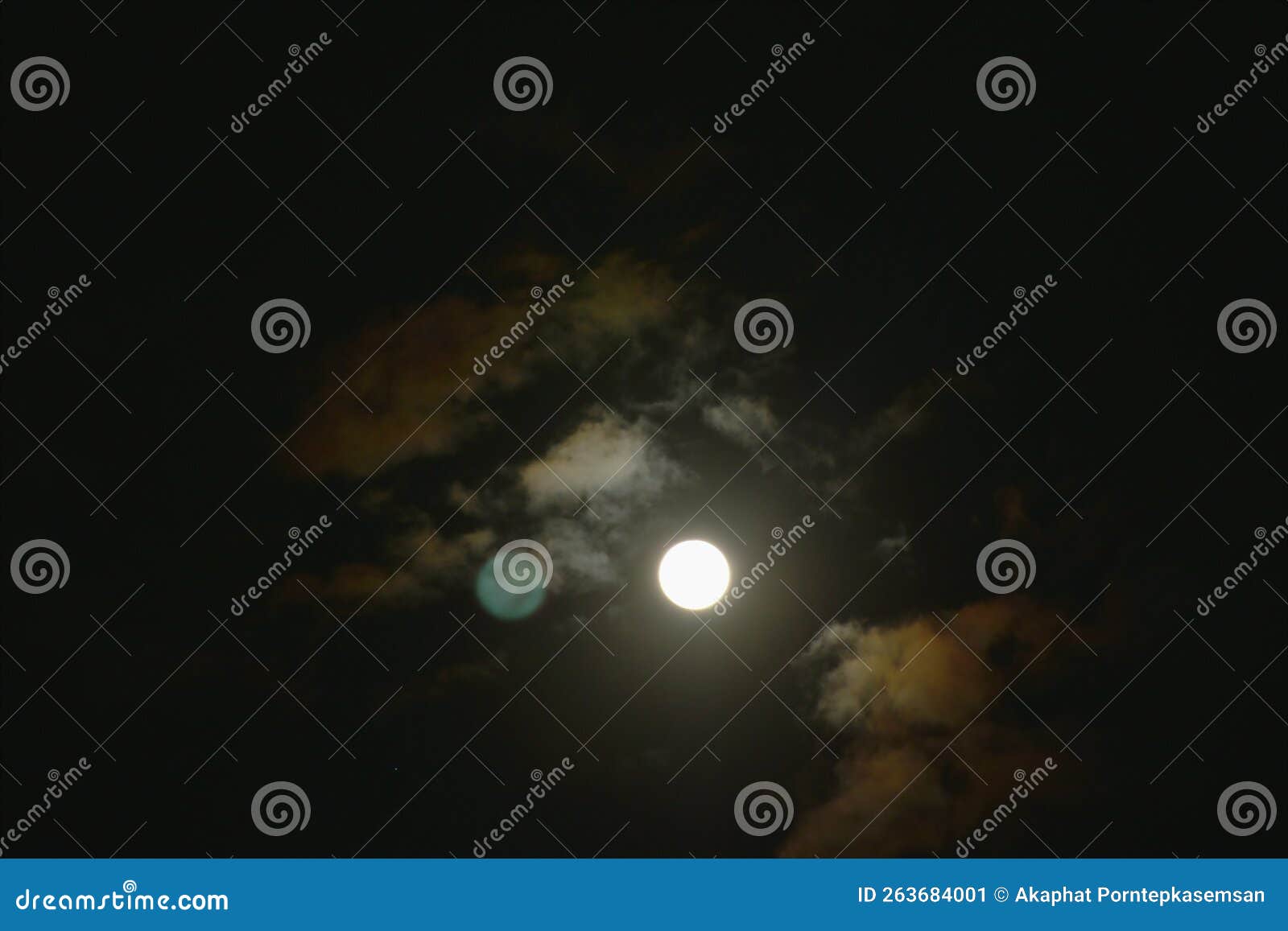 Full Moon Cover by Spreading Cloud in Night Stock Image - Image of moon ...