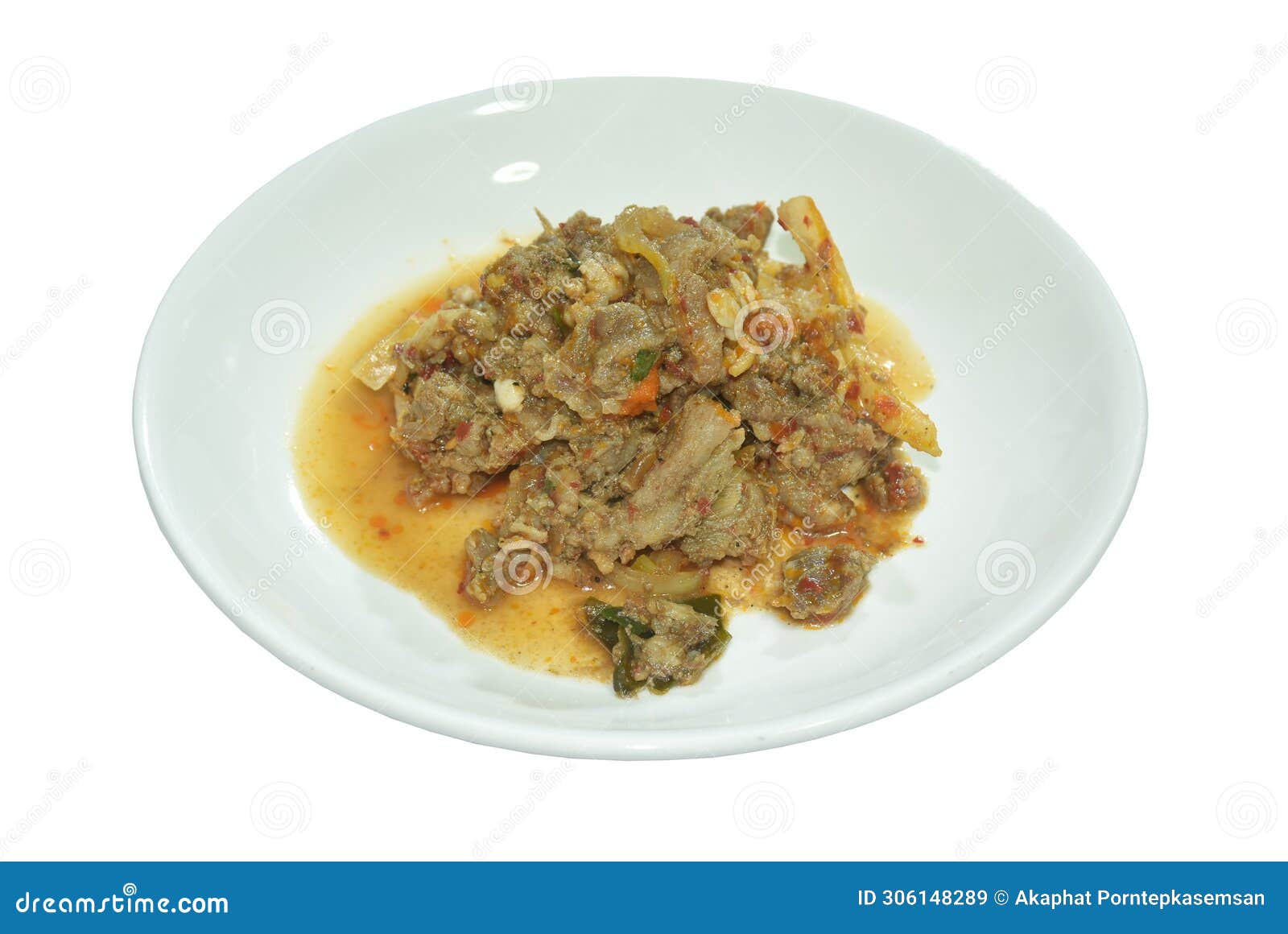 Spicy Stir Fried Slice Beef Meat with Sweet Chili Paste on Plate Stock ...