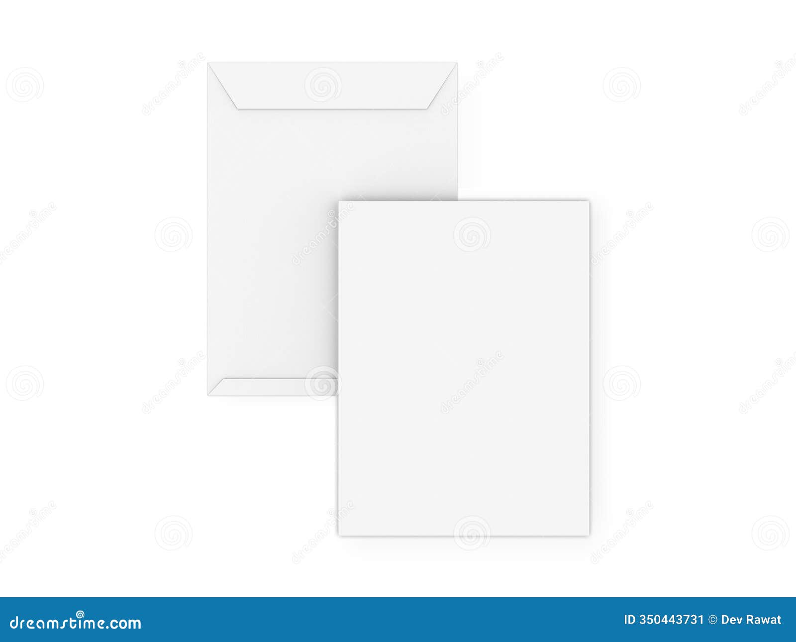 9x12 Envelope Mockup Template On Isolated White Background. Stock Photo ...
