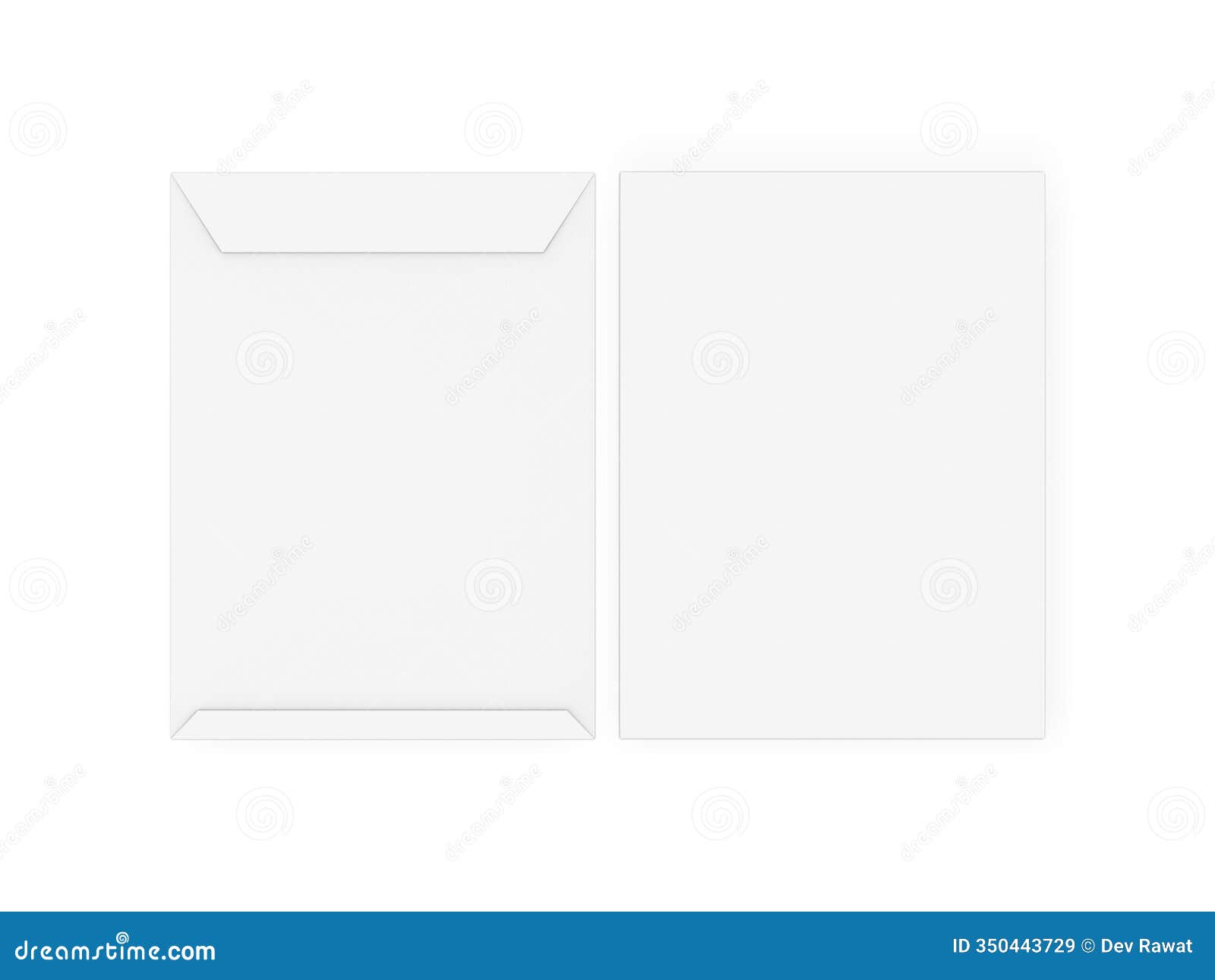 9x12 Envelope Mockup Template On Isolated White Background. Stock Photo ...