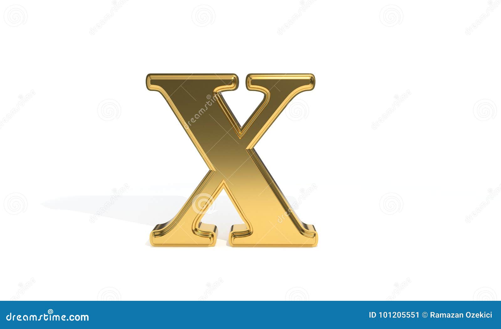 X Gold Colored Alphabet, 3d Rendering Stock Illustration - Illustration ...