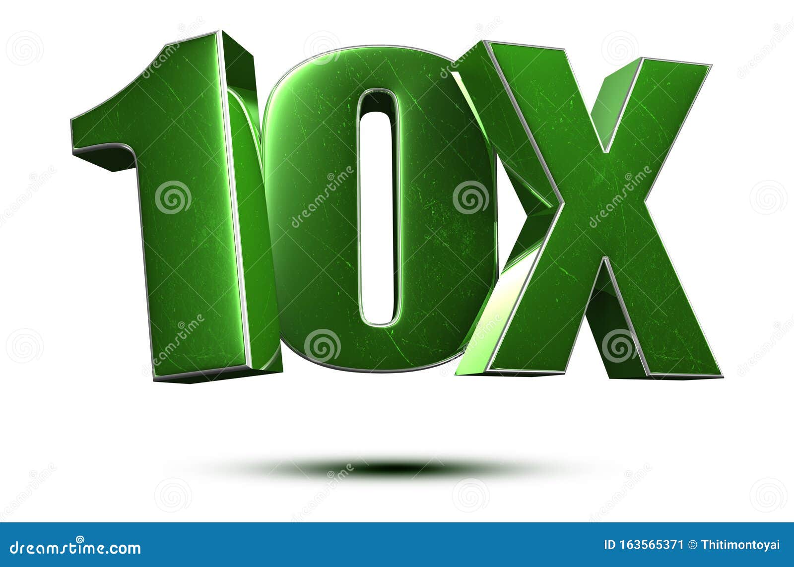 10x green 3d. stock illustration. Illustration of icon - 163565371
